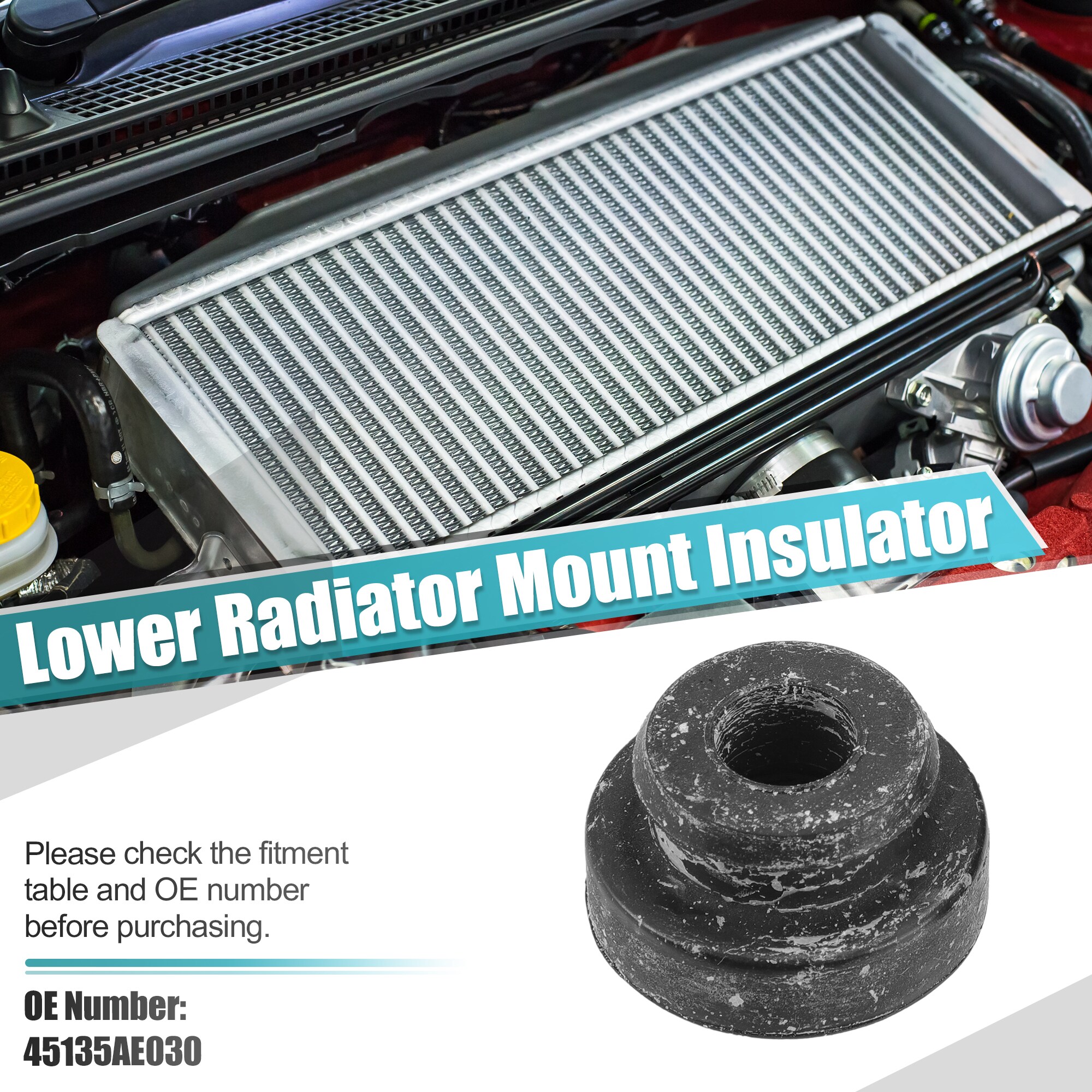 Unique Bargains 2pcs Upper Rubber Cushion Bushing Radiator Mount ...