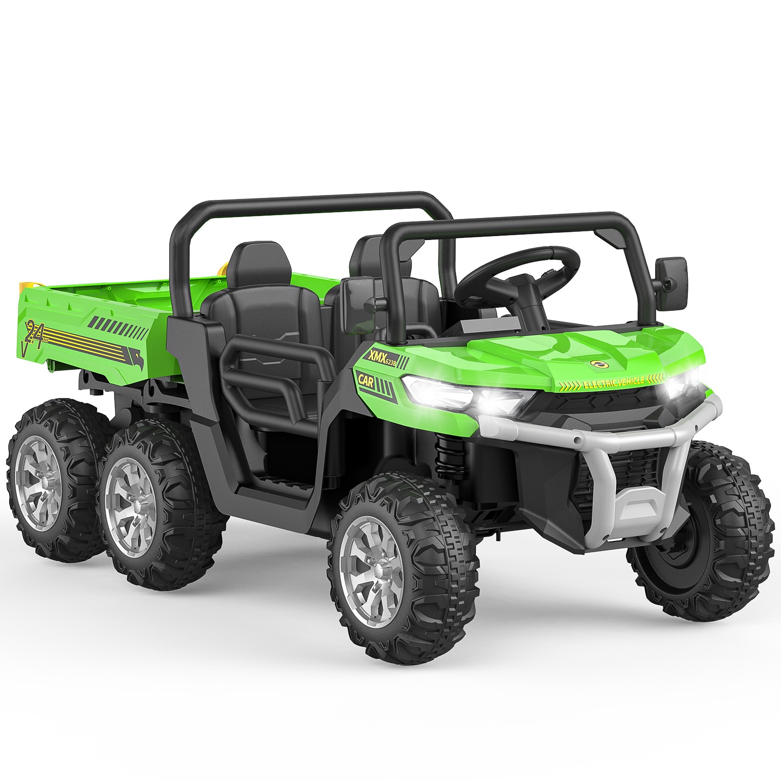 Garvee 24V Kids Electric Tractor 6-Wheel Ride On Car Remote Control ...