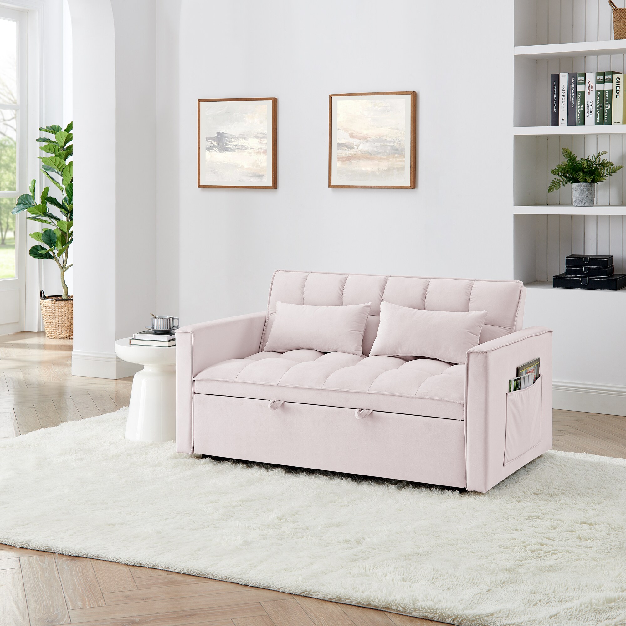 LUXEYARD 54.33 inch versatile foldable sofa bed in 3 lengths modern ...