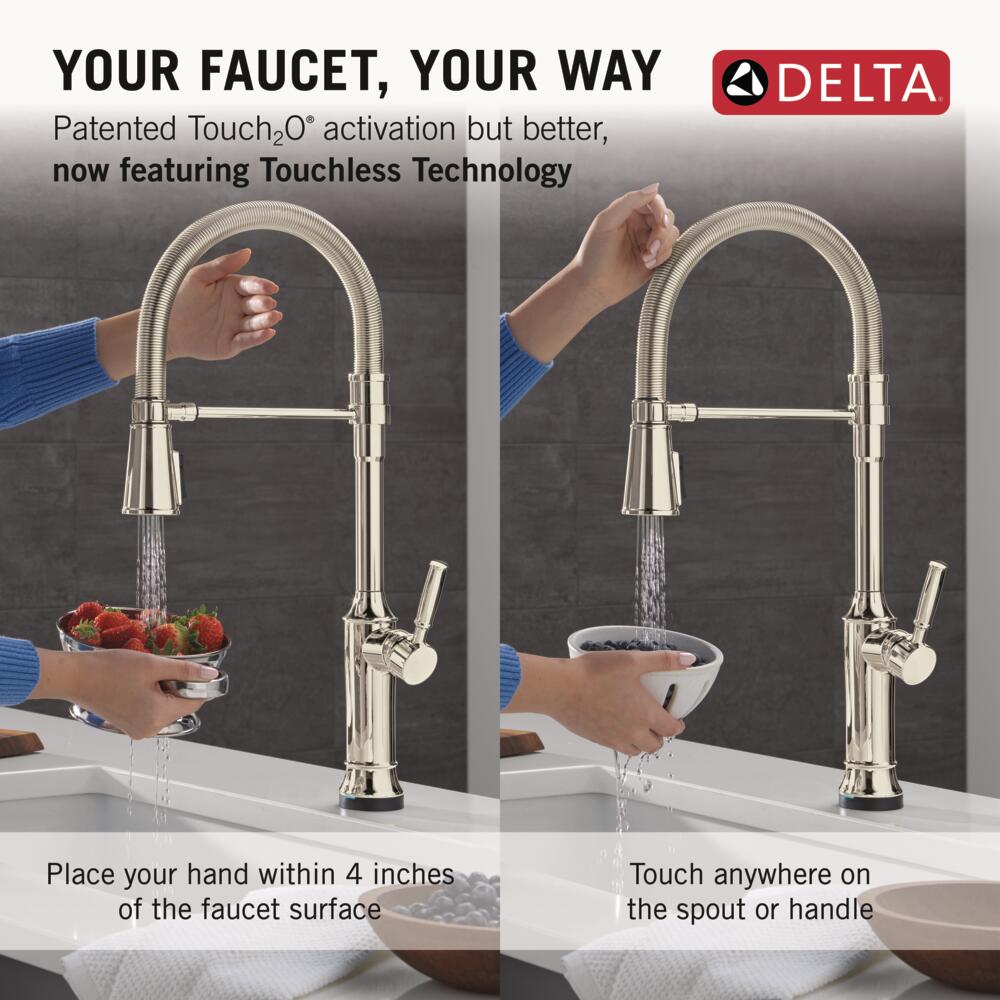 Delta Renaldi Lumicoat Polished Nickel Single Handle Deck-mount ...