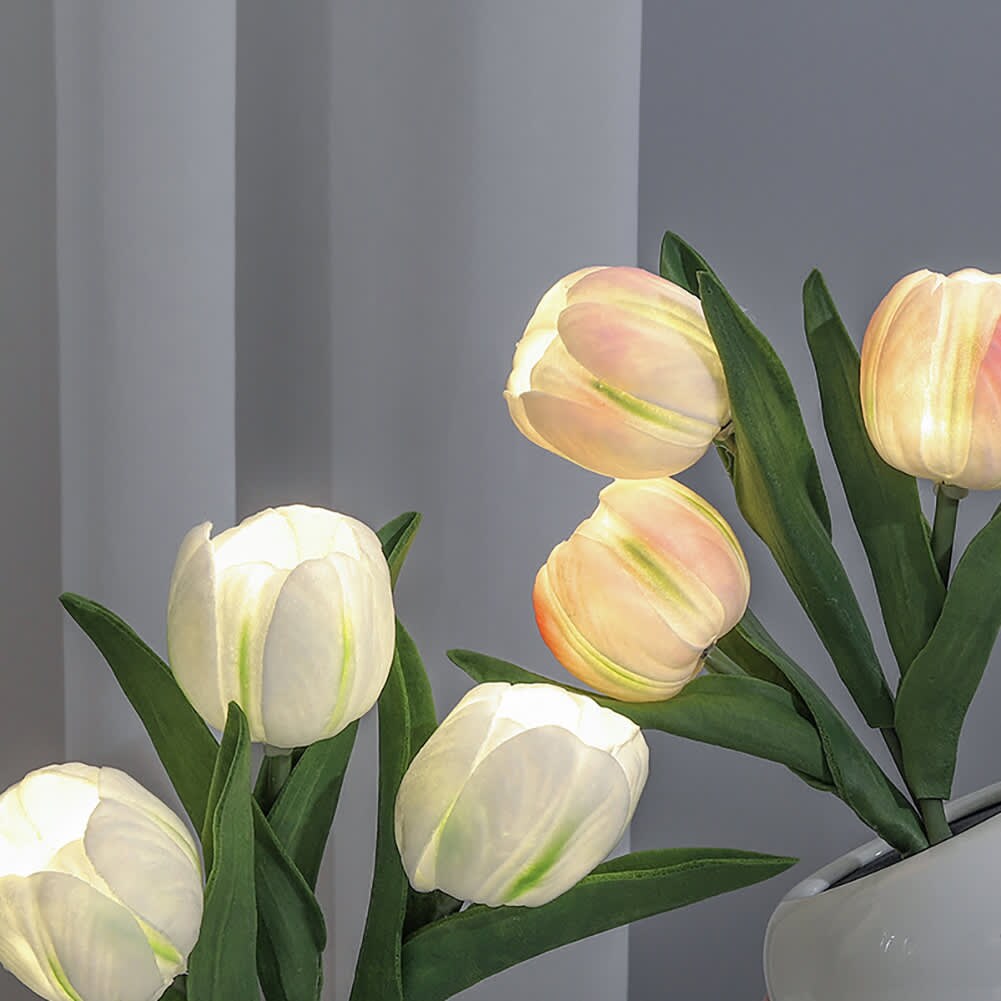 GarveeLife LED Simulation Tulip Night Light/ Fake Flower Table Lamp ...