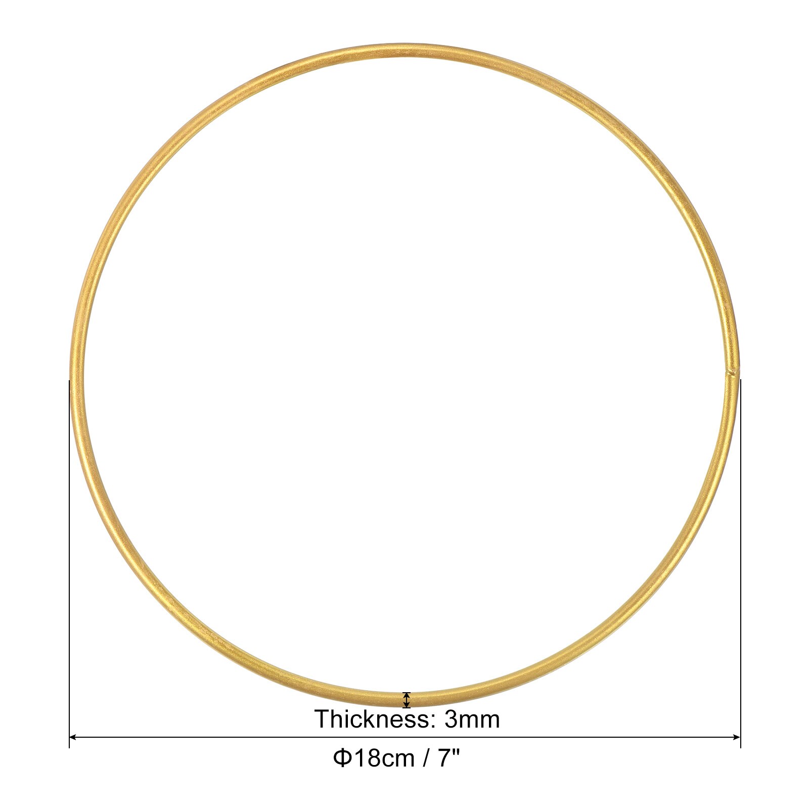 PATIKIL 7 Inch Round Metal Floral Hoop 2 Pcs Gold Wreath Wreath Macrame ...