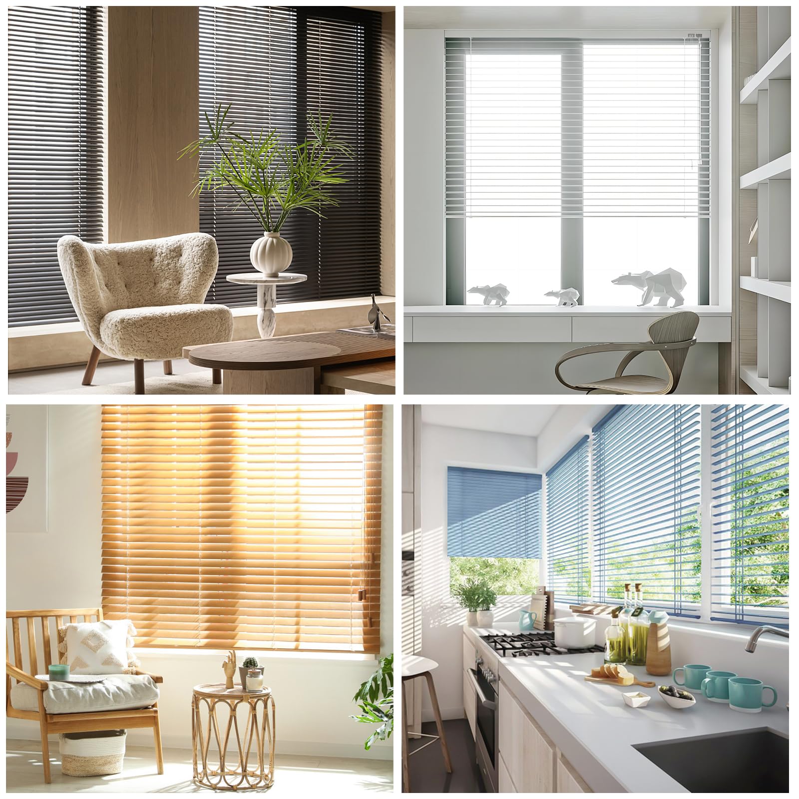 Yichuhaoxi 1 Inch Mini Blinds Aluminum Light Filtering Horizontal ...