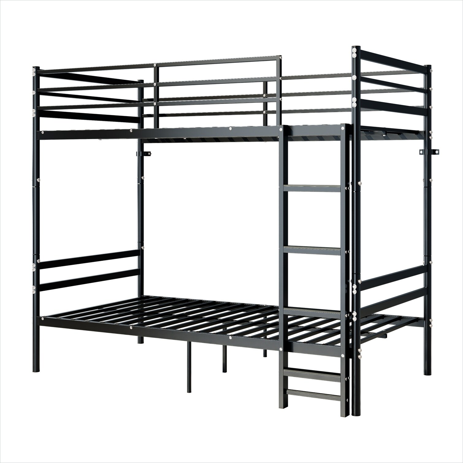 Watnature Black Metal Ladder for Bedroom with Storage and Metal Frame ...