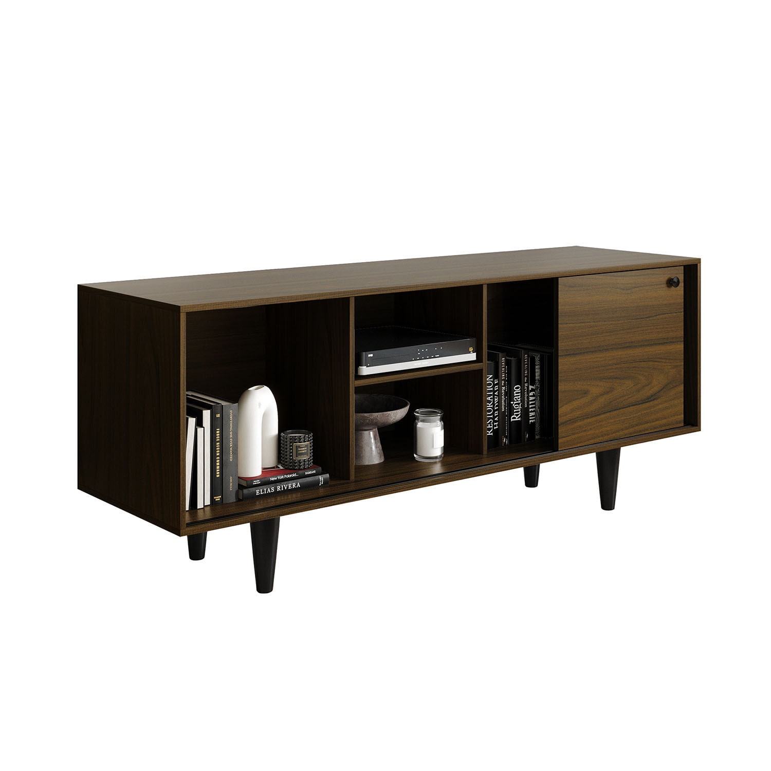 ChaletPosh Modern/Contemporary Brown 53.98-in W TV stand ( Accommodates ...