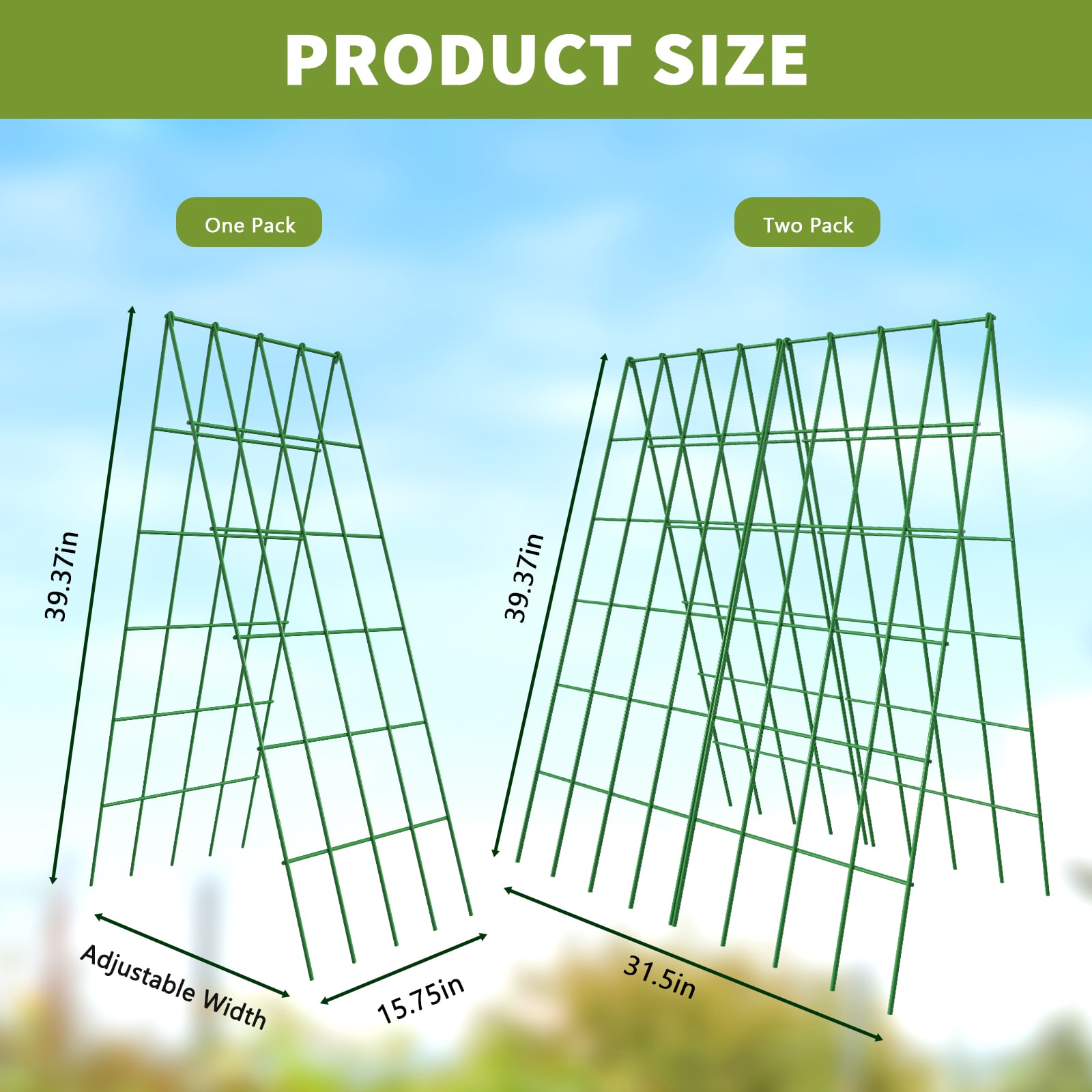DOCRED 2 Pack Foldable A Frame Cucumber Trellis PVC-Coated Steel for ...