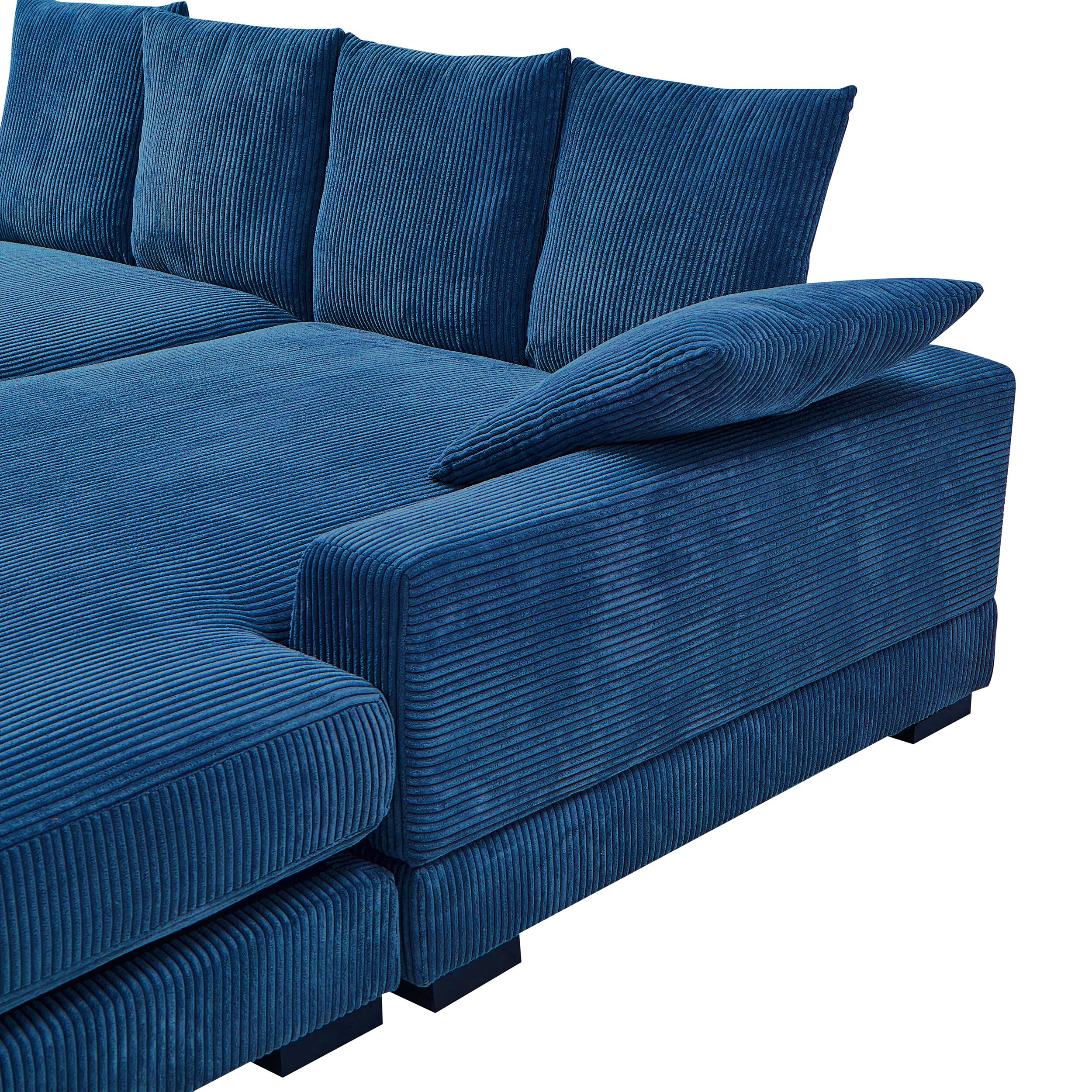 Sofa 108.7-in W Casual Blue 2-seater Reclining Sectional with Slipcover ...