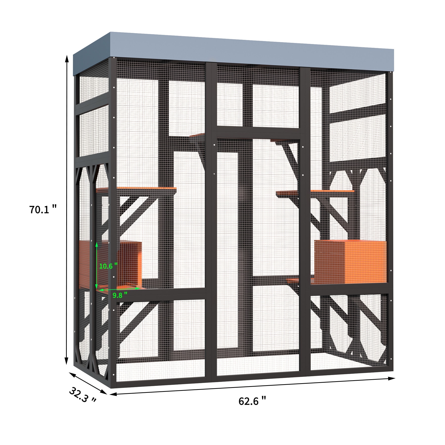 Huluwat Large Outdoor Cat Enclosure Catio with 5 Platforms 2 Napping ...