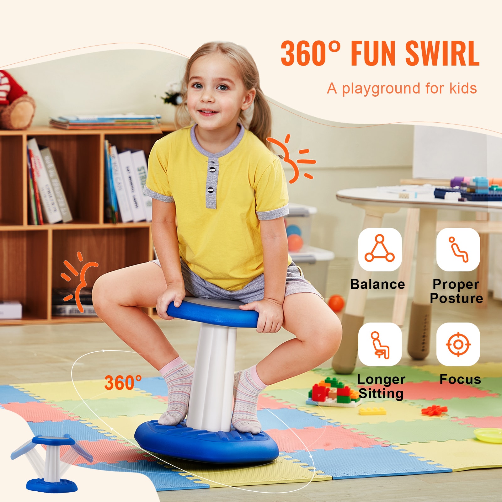GIVIMO Kids Wobble Chair with Sponge Cushion - CPSIA-Certified HDPE ...