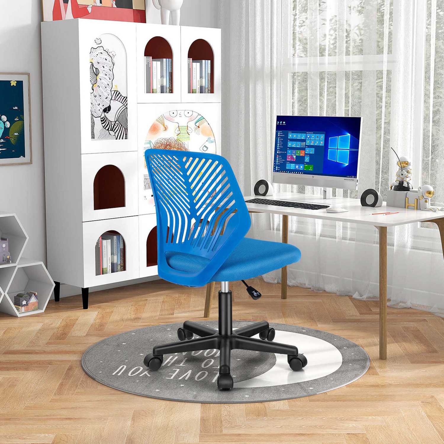 Costway Height-adjustable Ergonomic Kids Desk Chair with Universal ...