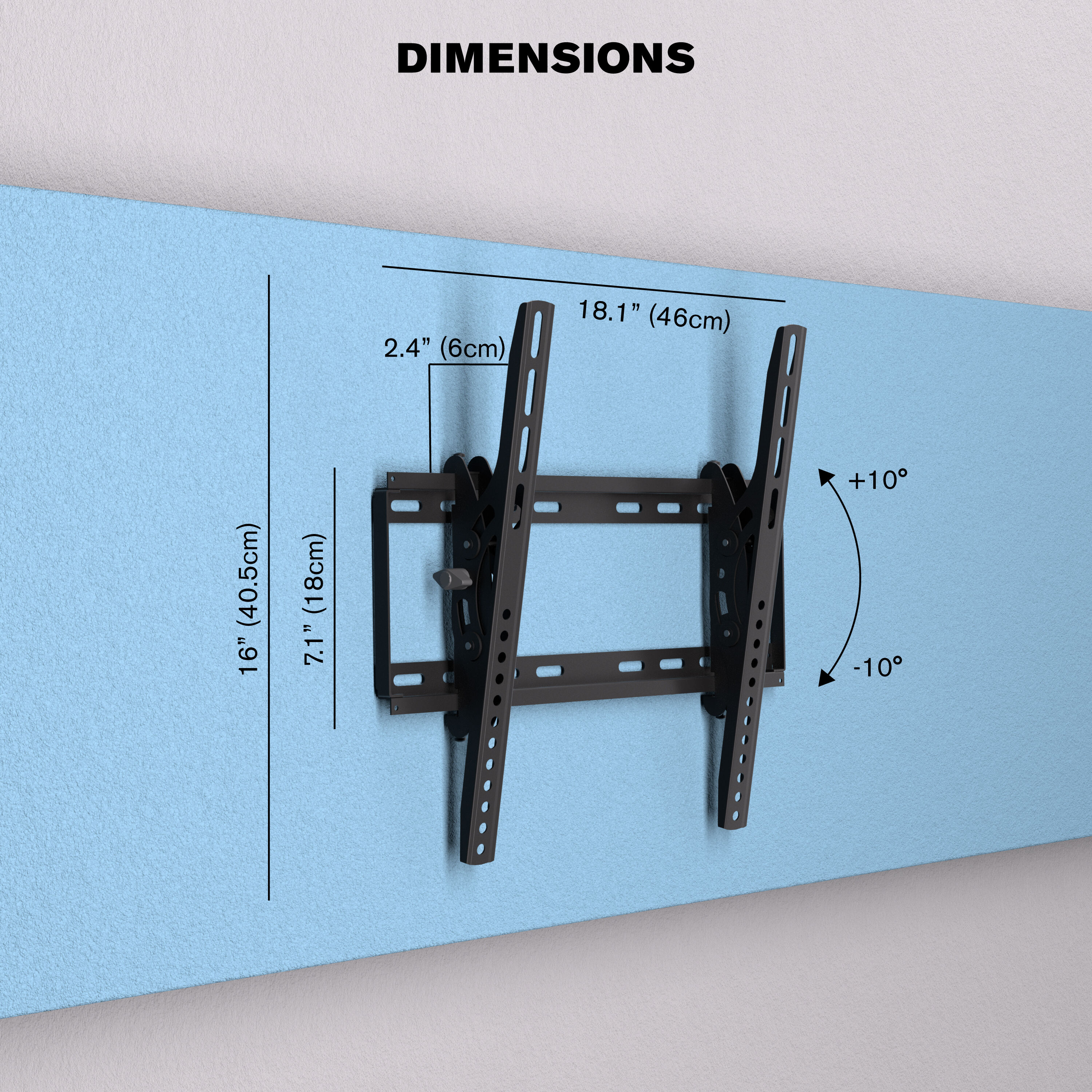 Promounts Heavy Duty Premium Tilting Open Wall Plate TV Wall Mount for ...