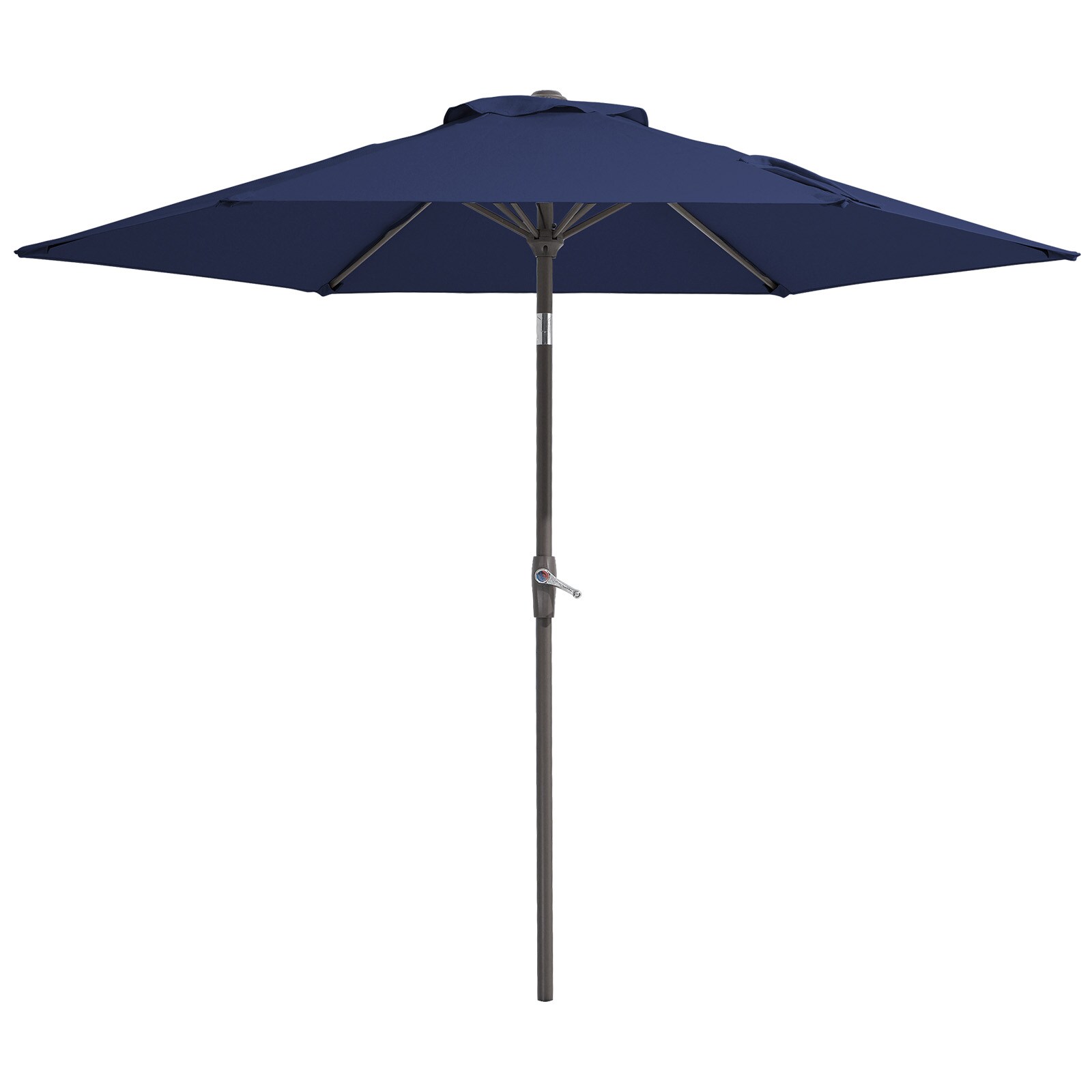 VOUA 7.5-ft Iron Navy Push-button Tilt Market Patio Umbrella in the ...