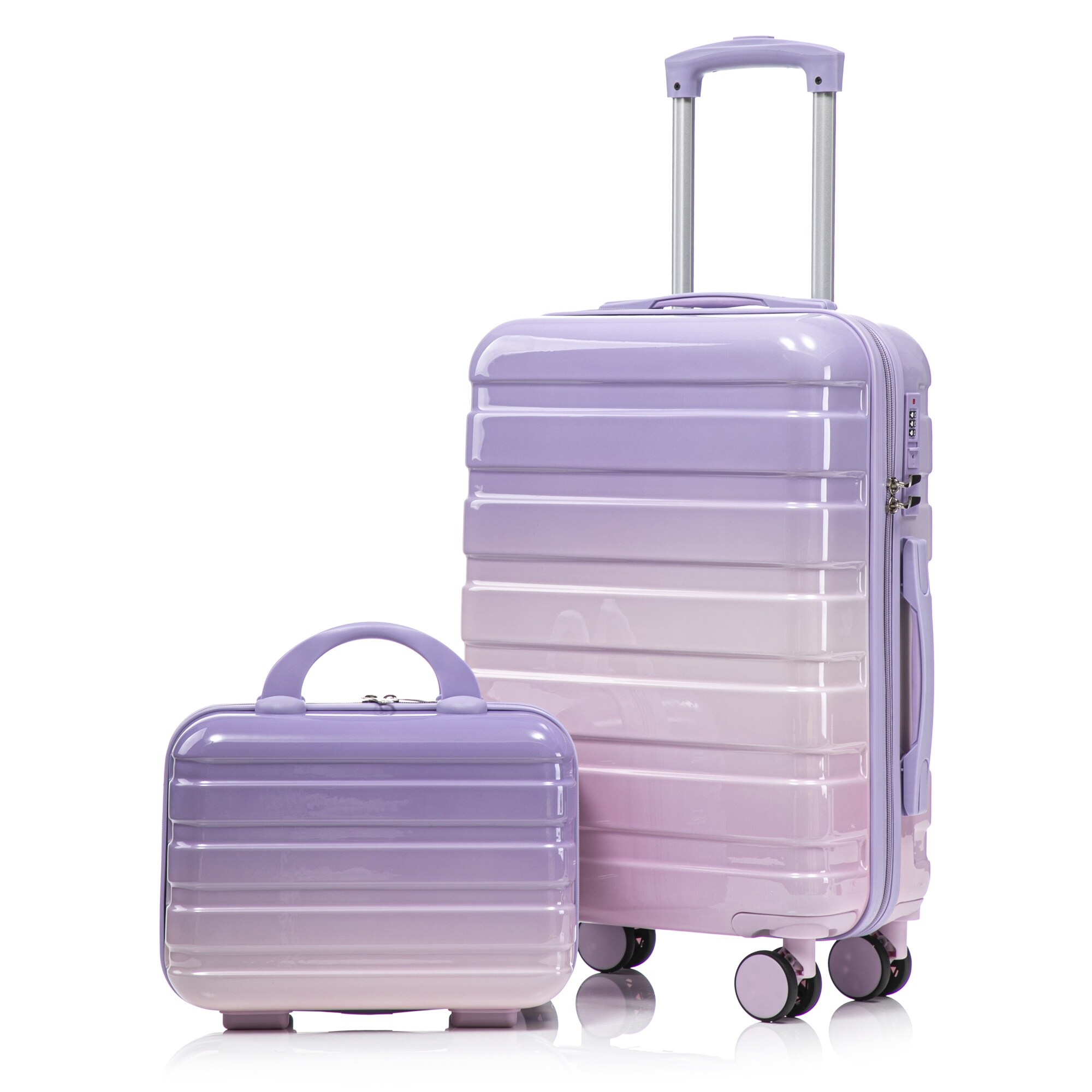HyperDrop Cart 14x20 Inch 2-Piece PC Gradient Spinner Luggage Set with ...