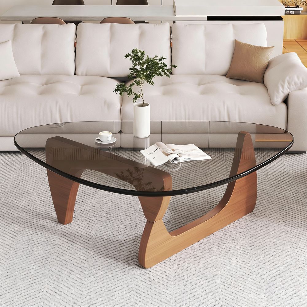 Blisstyle Modern Glass Coffee Table 35.8Inch X 25.6Inch X 15.7Inch Mid ...