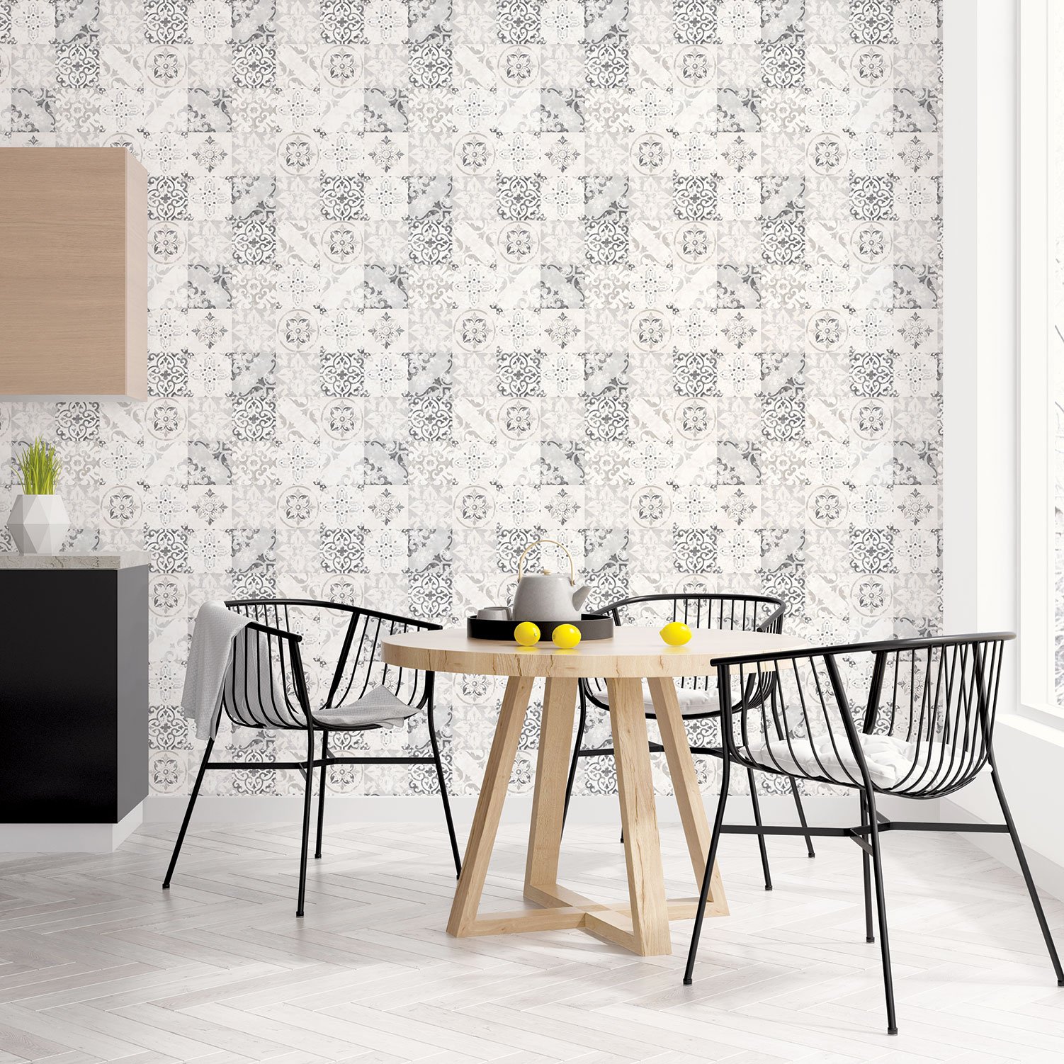Galerie Kitchen Recipes Tile Brick Stone Silver Grey Wallpaper G12290 ...