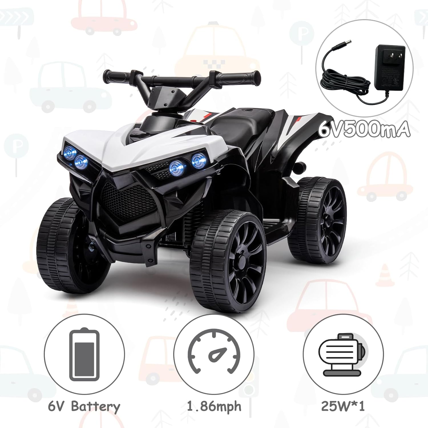 Garvee 6V Electric Ride On ATV for Toddlers/ Battery Powered 4 Wheeler ...