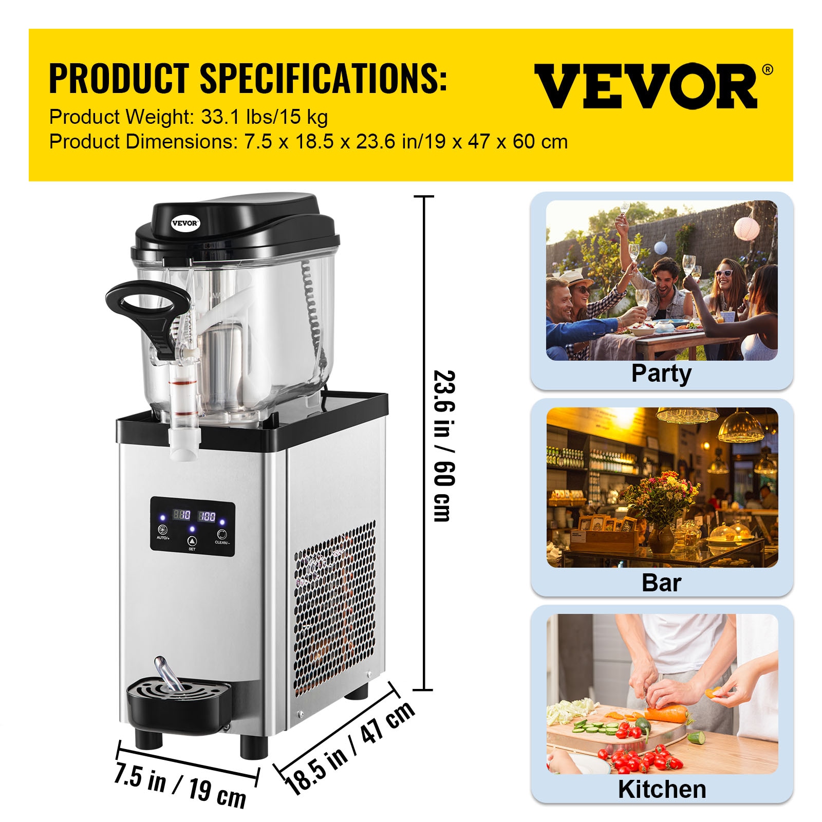 VEVOR 6 L 300 W 110V Slushy Machine Slush Drink Machine (Food-grade Pc ...