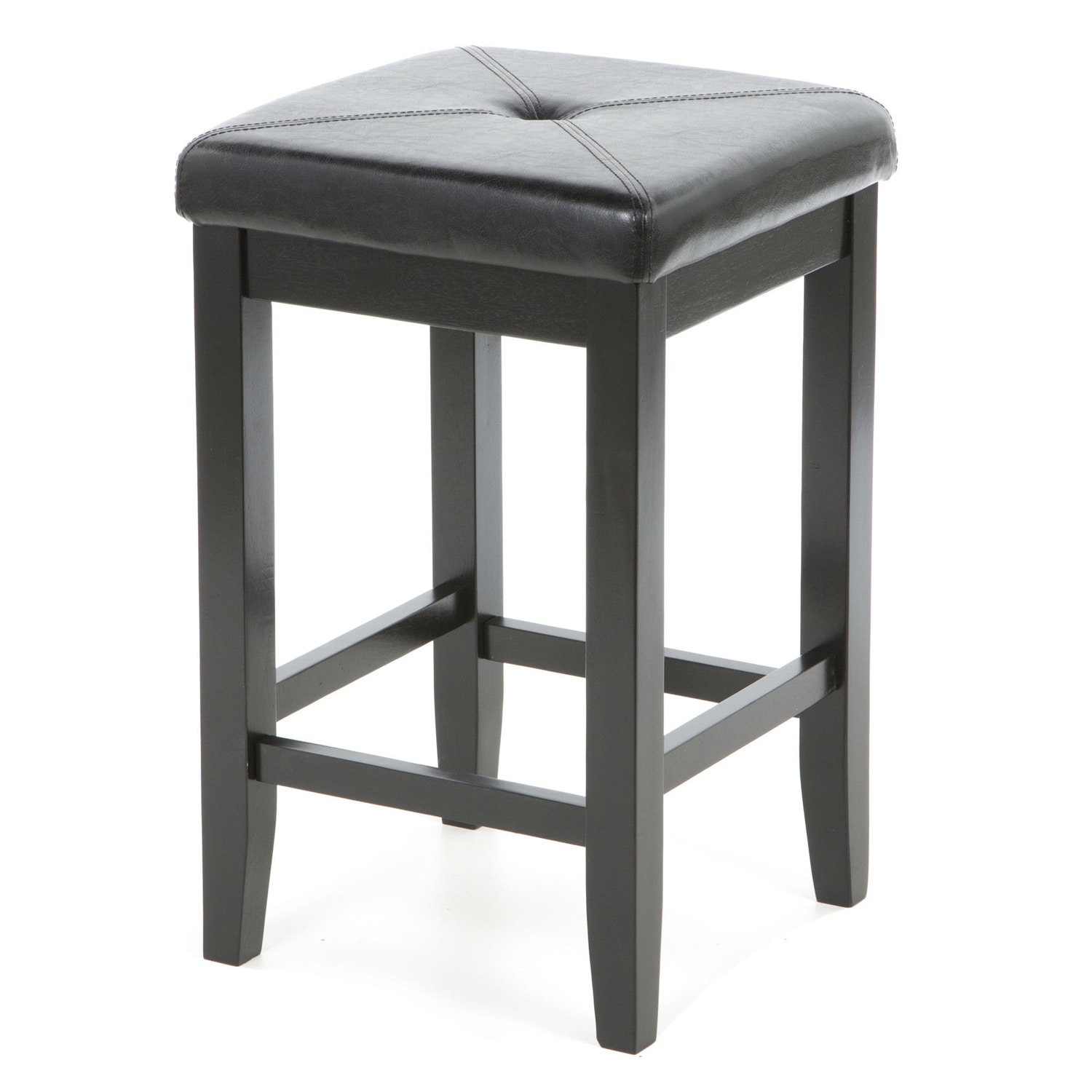 Slickblue Modern 2 Piece Black Square Barstool with Upholstered Seat ...