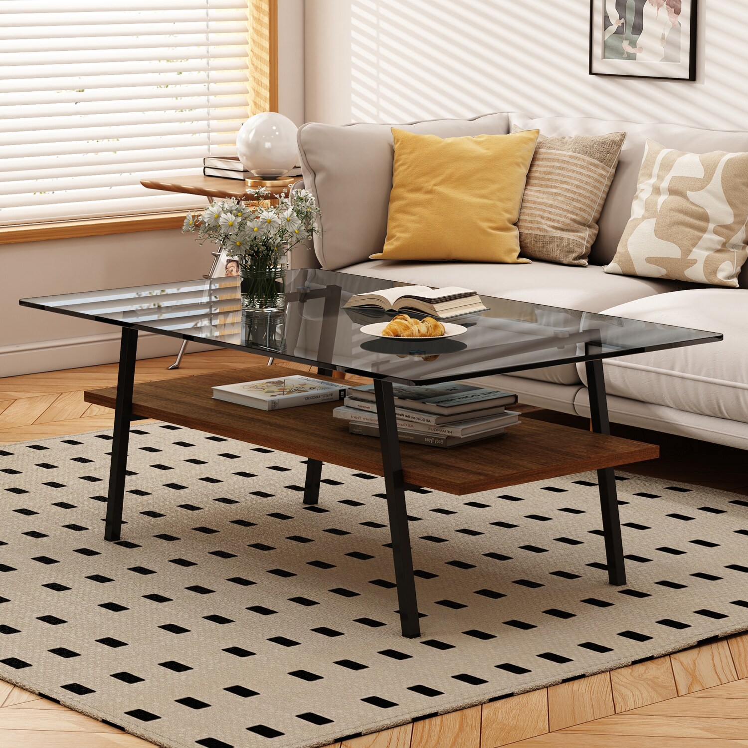 Streamdale Furniture Streamdale 3-Piece Modern Gray Glass Living Room ...