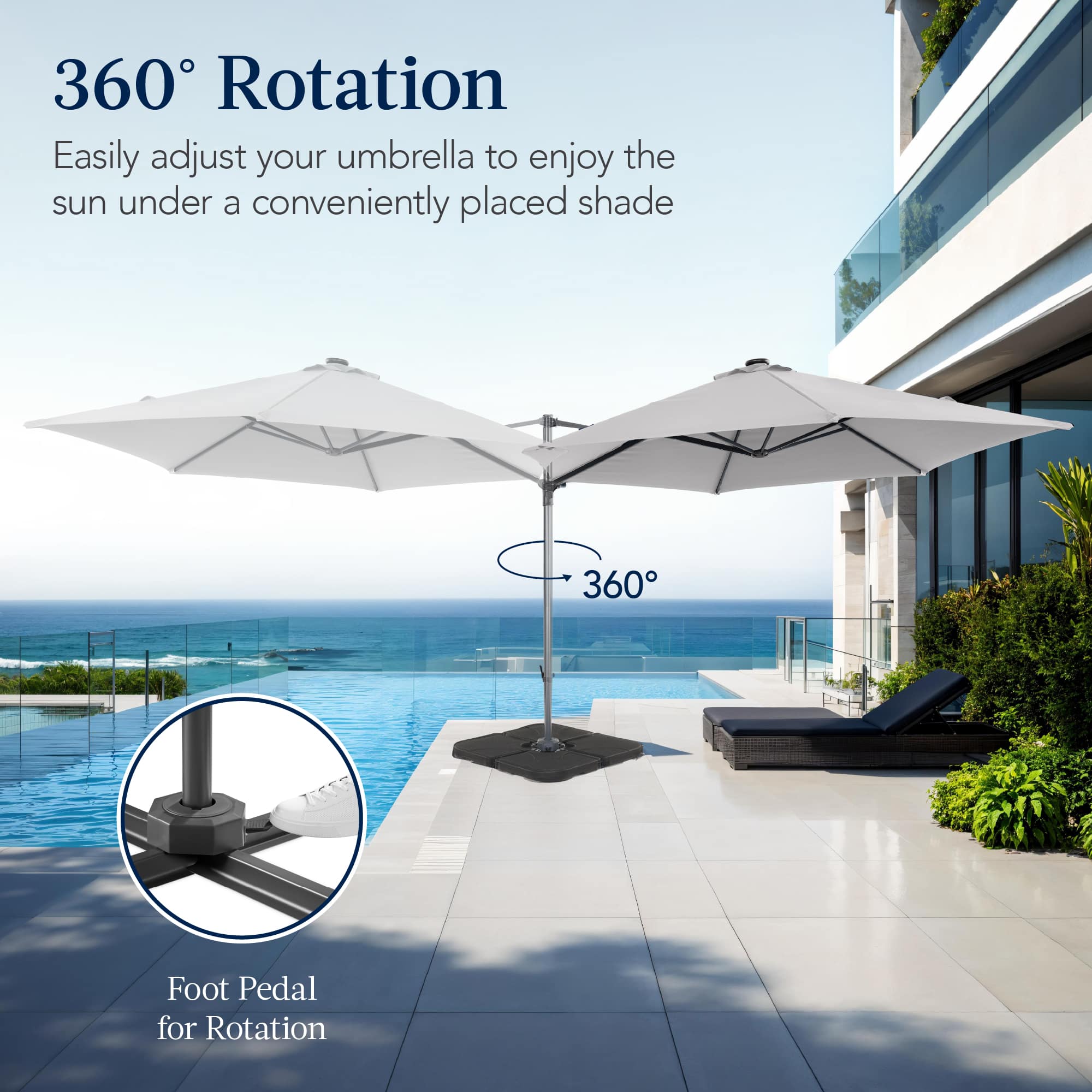 Best Choice Products 10ft 360 Rotating Cantilever Offset Hanging Patio ...