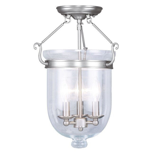 Livex Lighting Jefferson 1-Light 12-in Brushed Nickel Flush Mount Light ... Livex Lighting Jefferson 1-Light 12-in Brushed Nickel Flush Mount Light ...