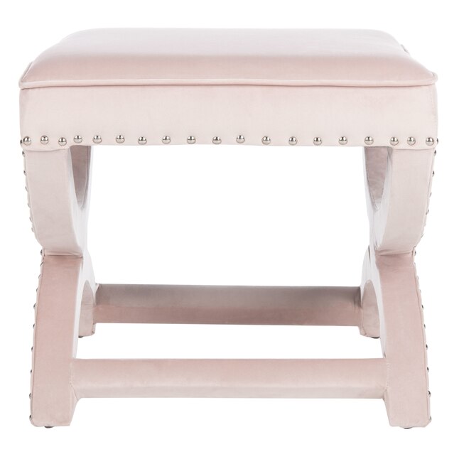 Safavieh Mystic Modern Blush Pink Velvet Ottoman At