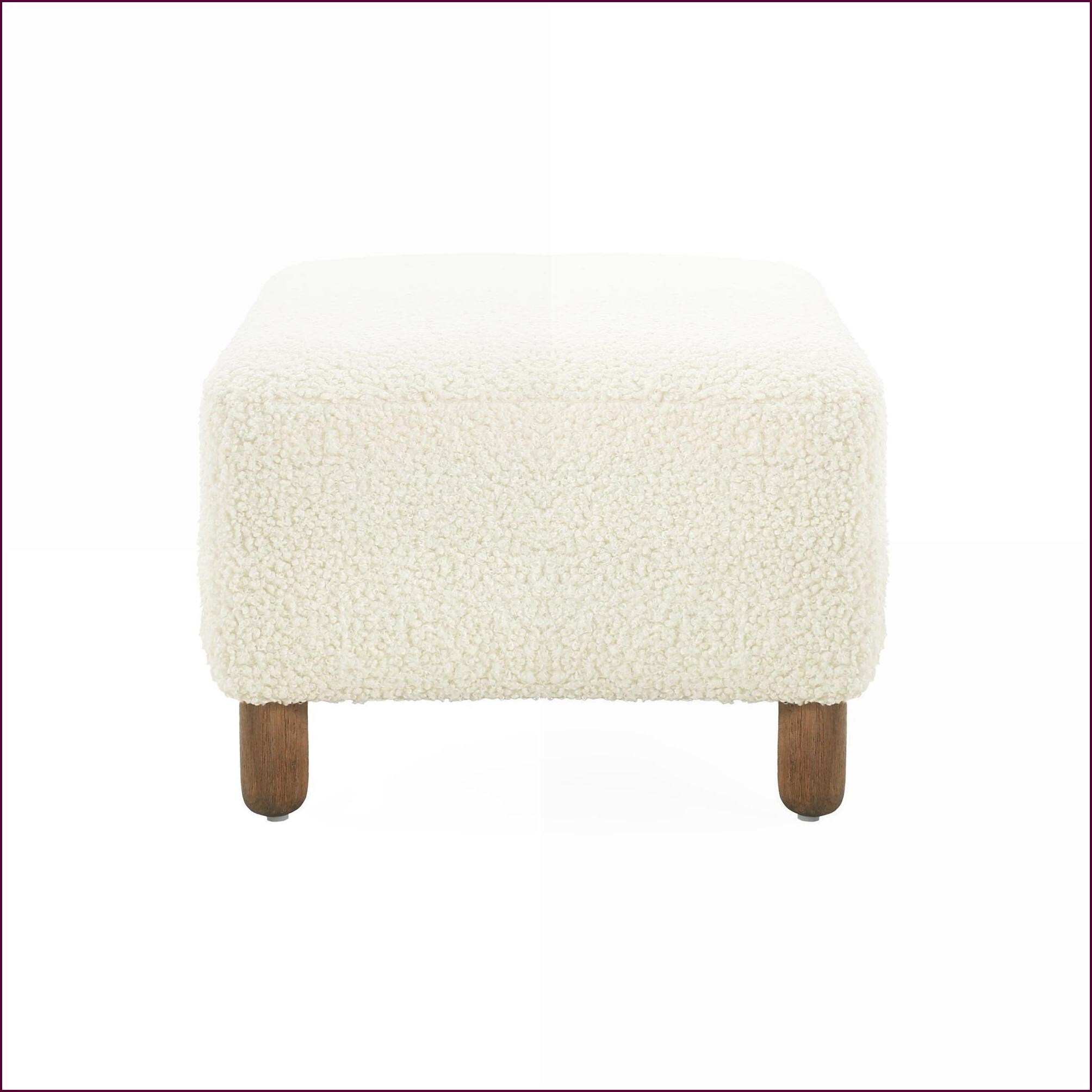 Watnature Ottoman Snow White/Light Gray/Forest Green Solid Wood Frame ...