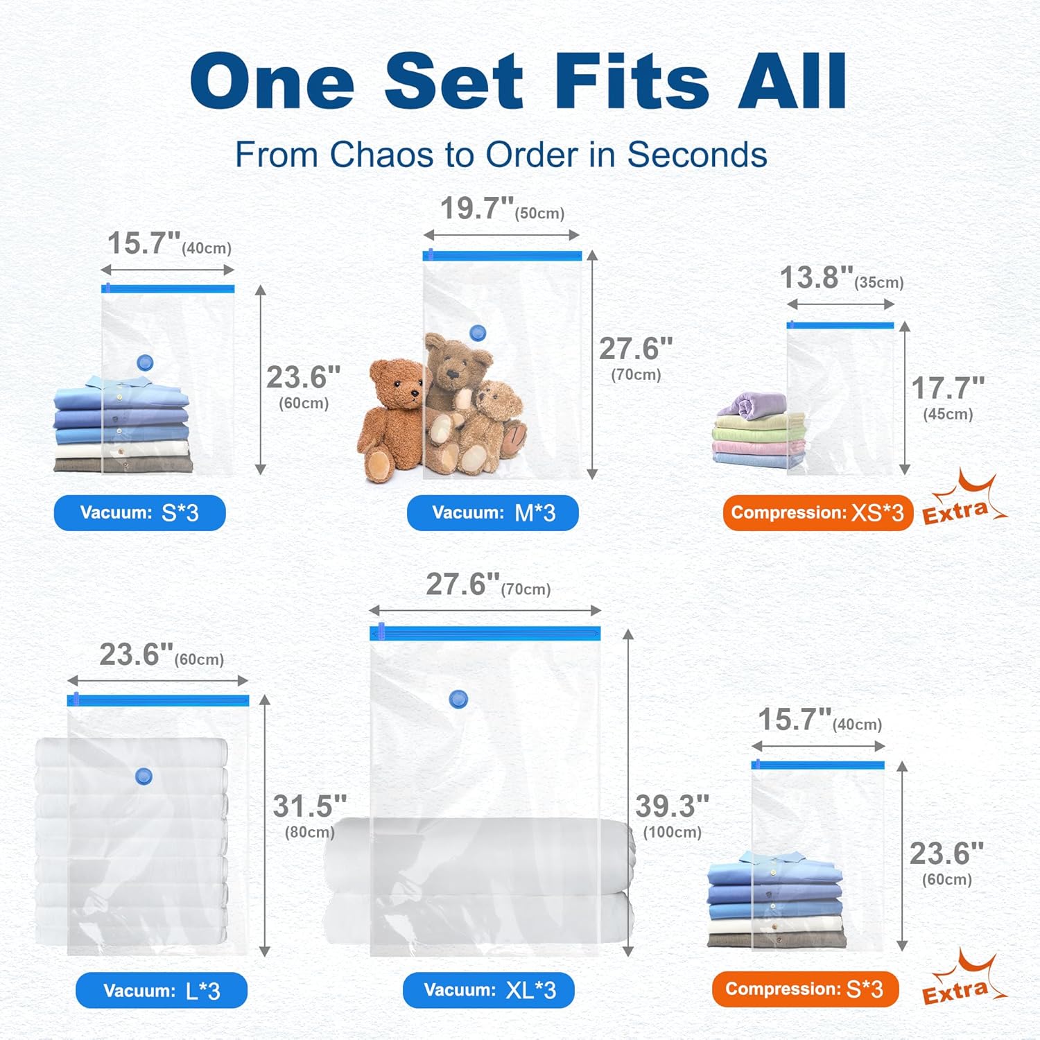HOUSE DAY Space Saver Vacuum Bags for Travel and Home with Electric ...