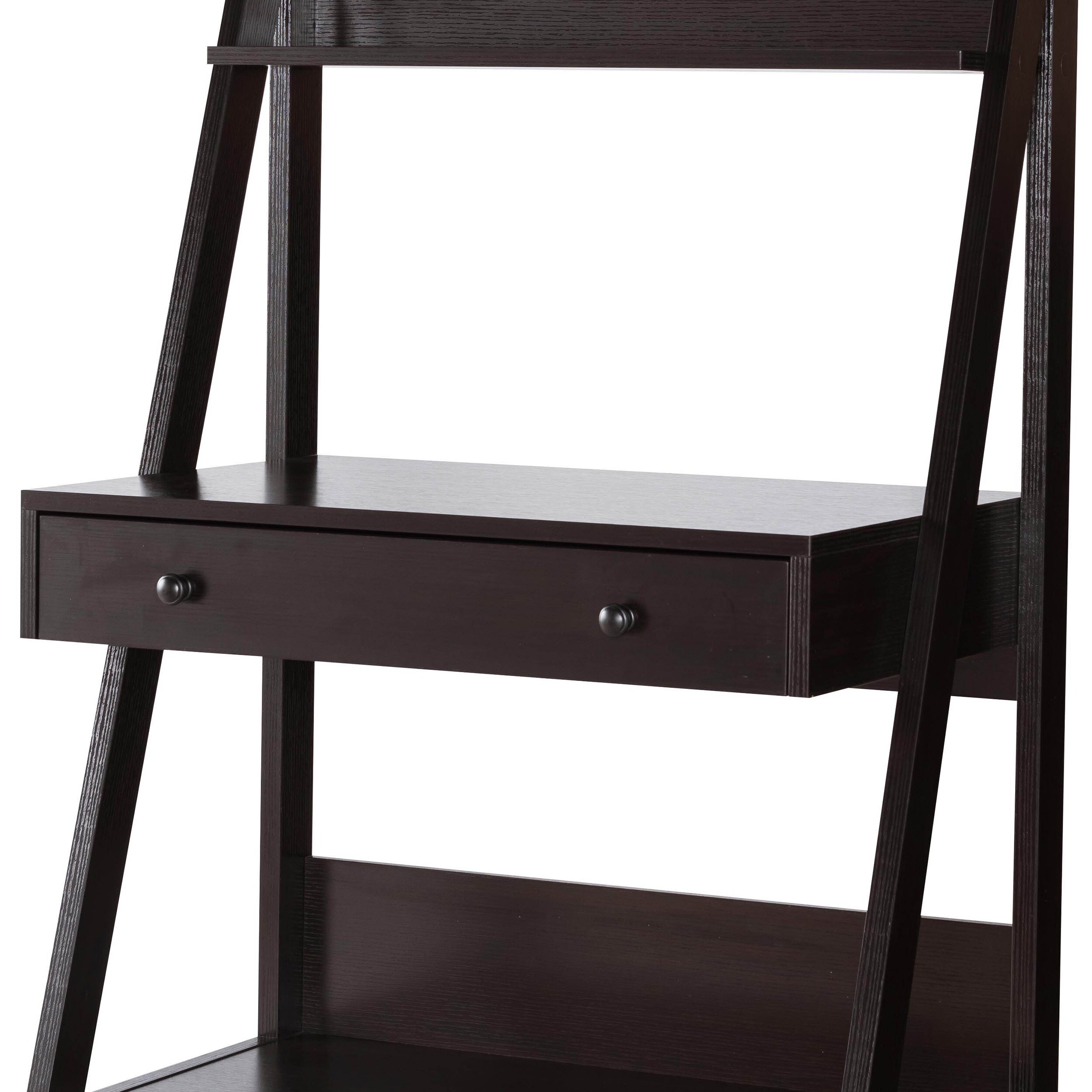 Ladder desk with printer shelf store
