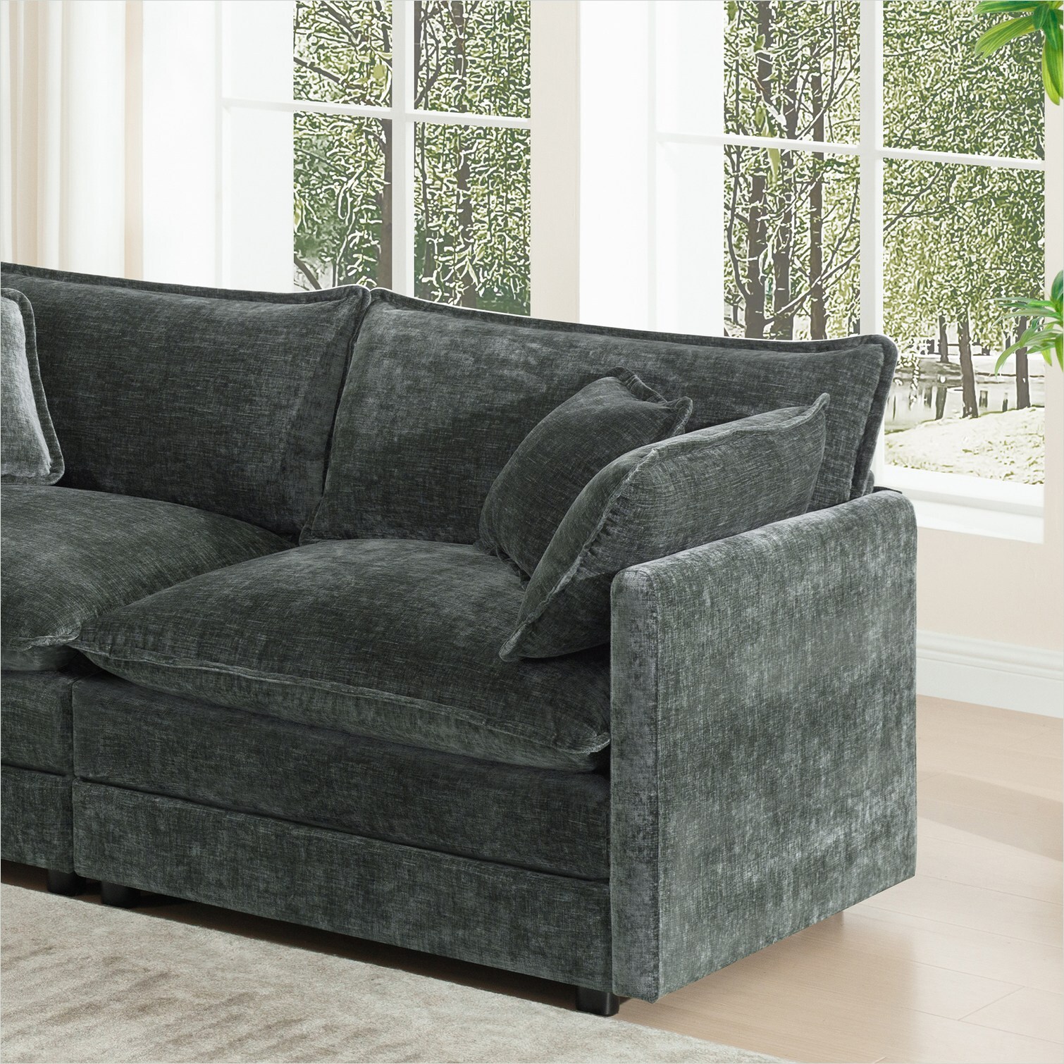 SunJet Modern Minimalist U-Shape Sectional Sofa with Reversible ...
