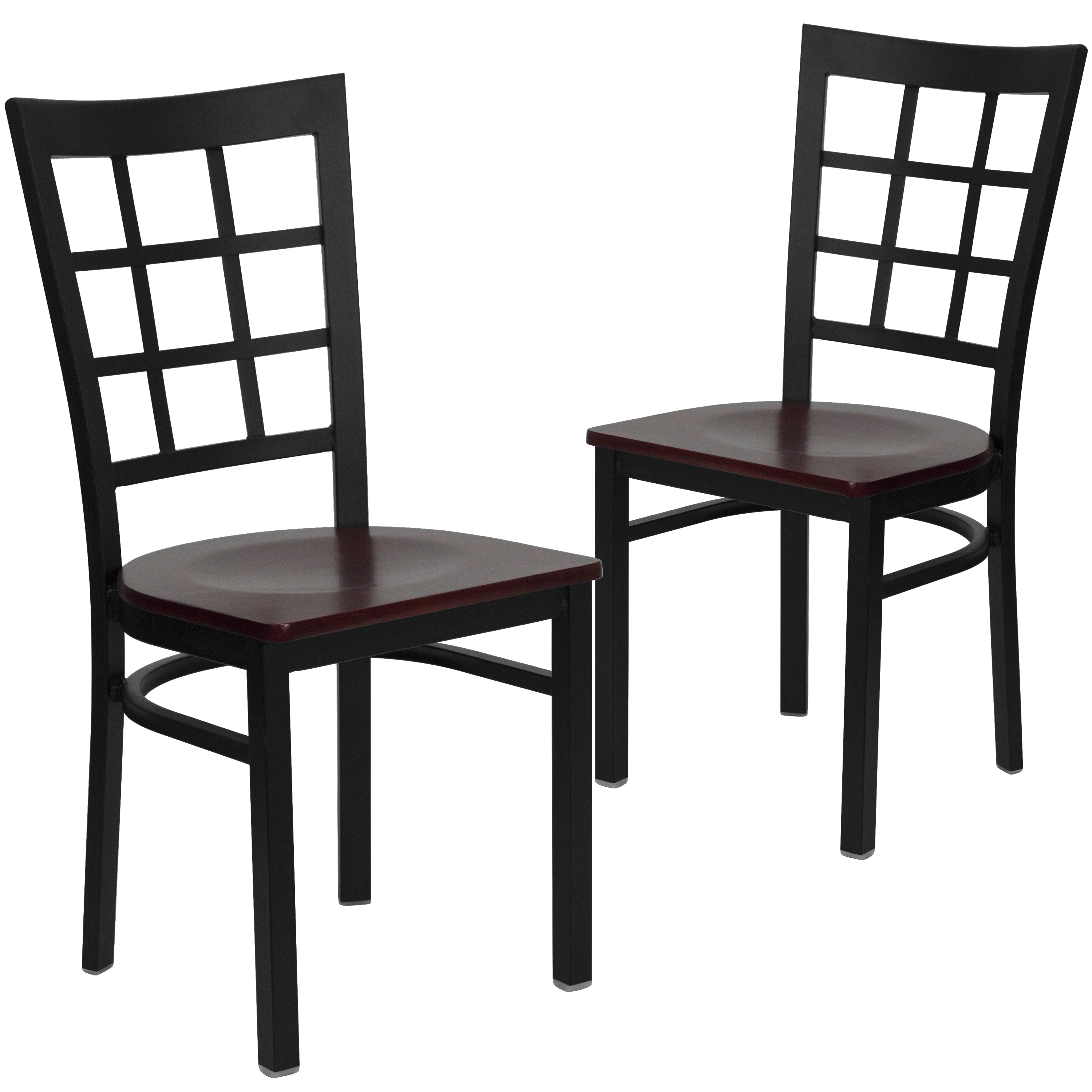 Flash Furniture 2 Pk. HERCULES Series Black Window Back Metal ...