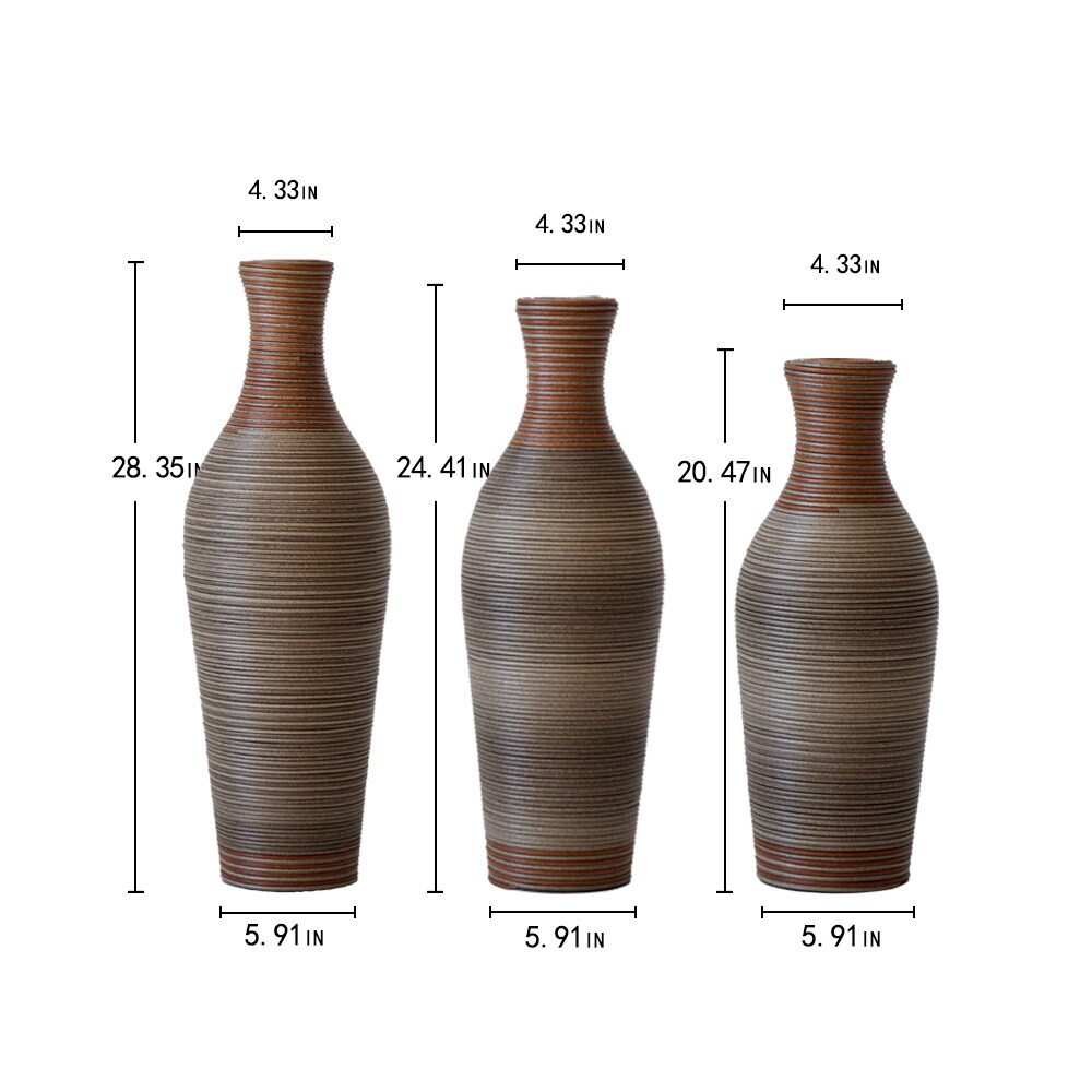 Kahomvis 5.9-in W x 5.9-in L Brown PVC vinyl Indoor/Outdoor Planter in ...