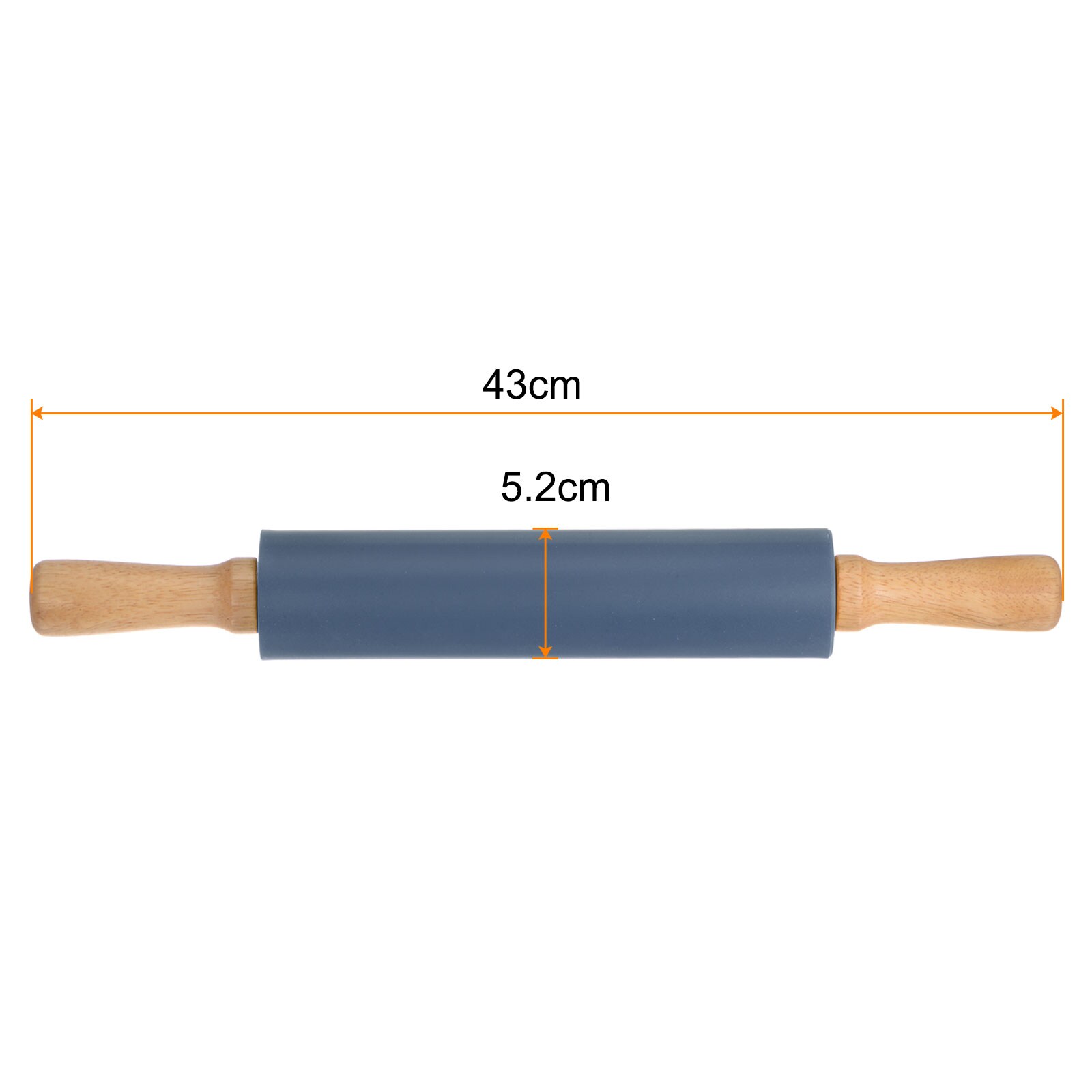 Harfington Silicone Rolling Pins for Baking 17inch Wooden Handle Non ...