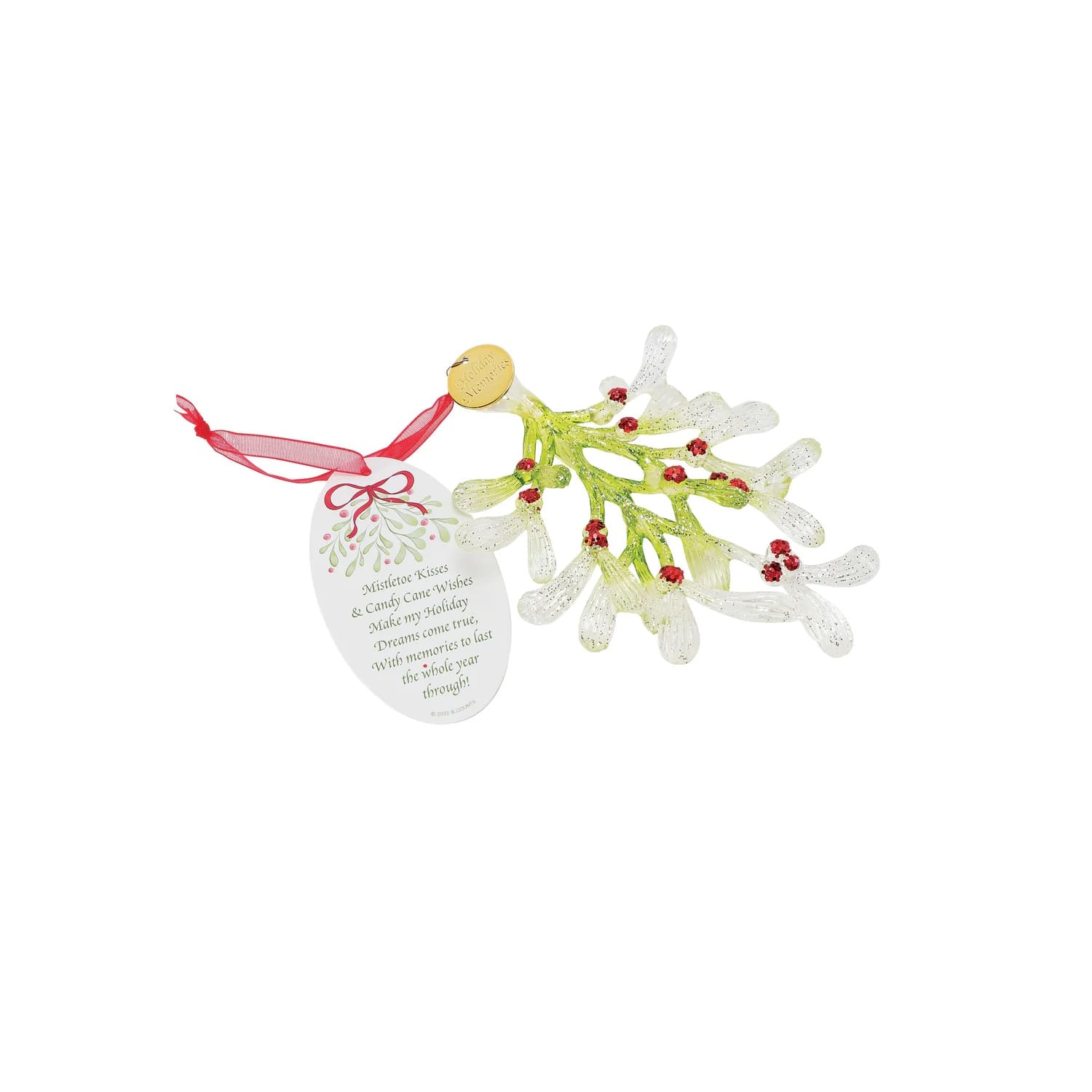 Enesco Faceted Acrylic Mistletoe Kisses Christmas Ornament in the ...
