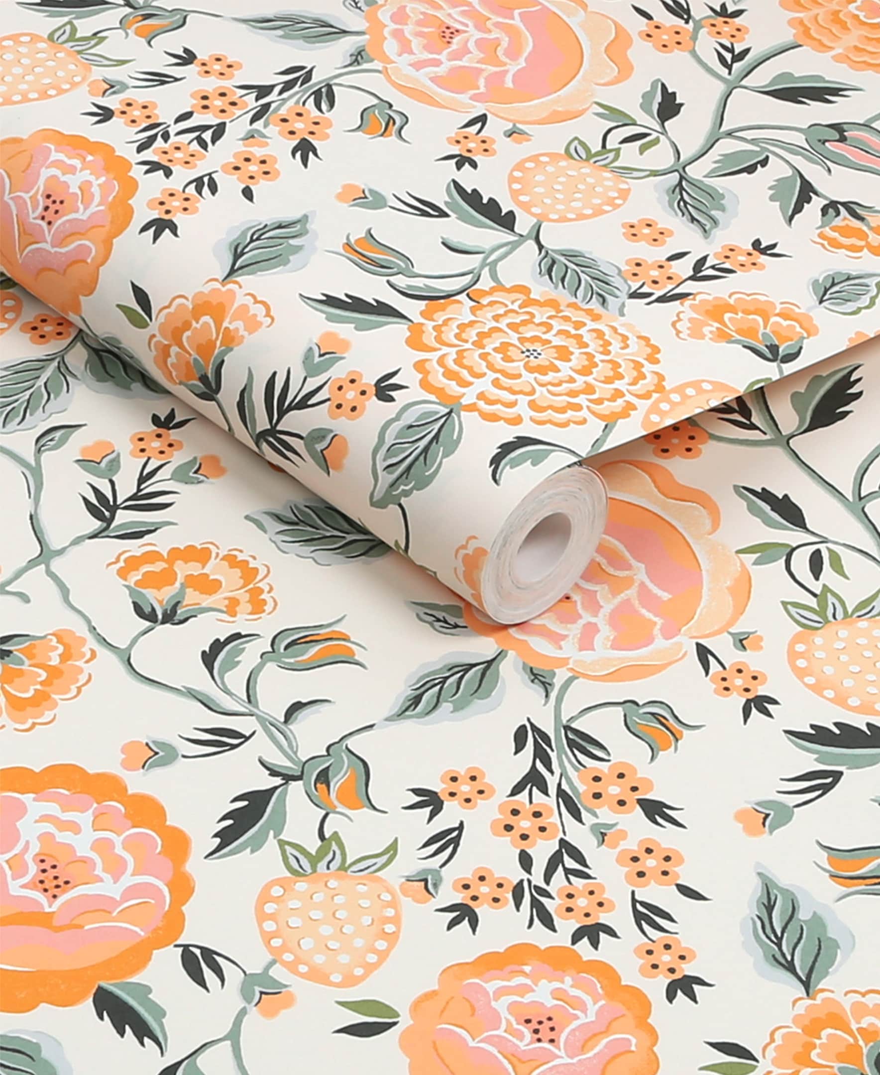Cath Kidston 56-sq ft Yellow Non-woven Floral Unpasted Wallpaper in the ...