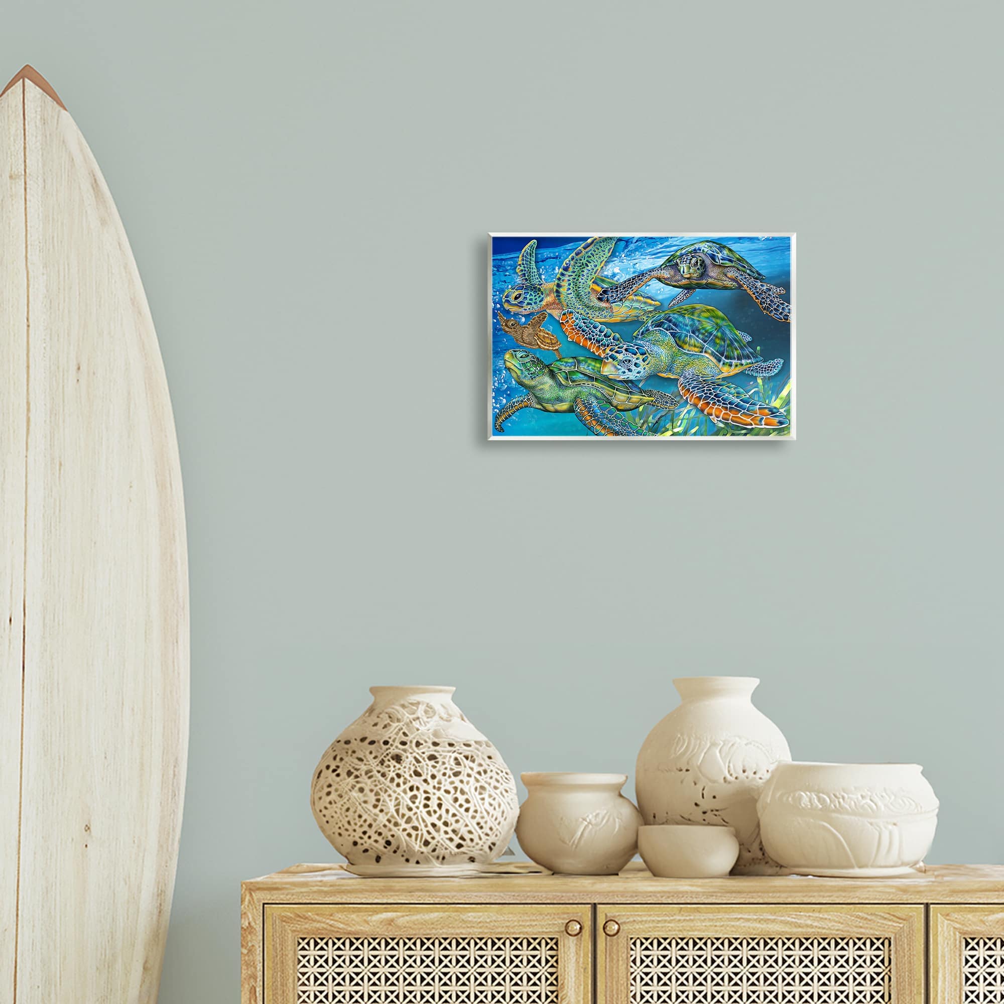 Stupell Industries Tortoise Family Underwater Swim Wall Plaque Art By ...