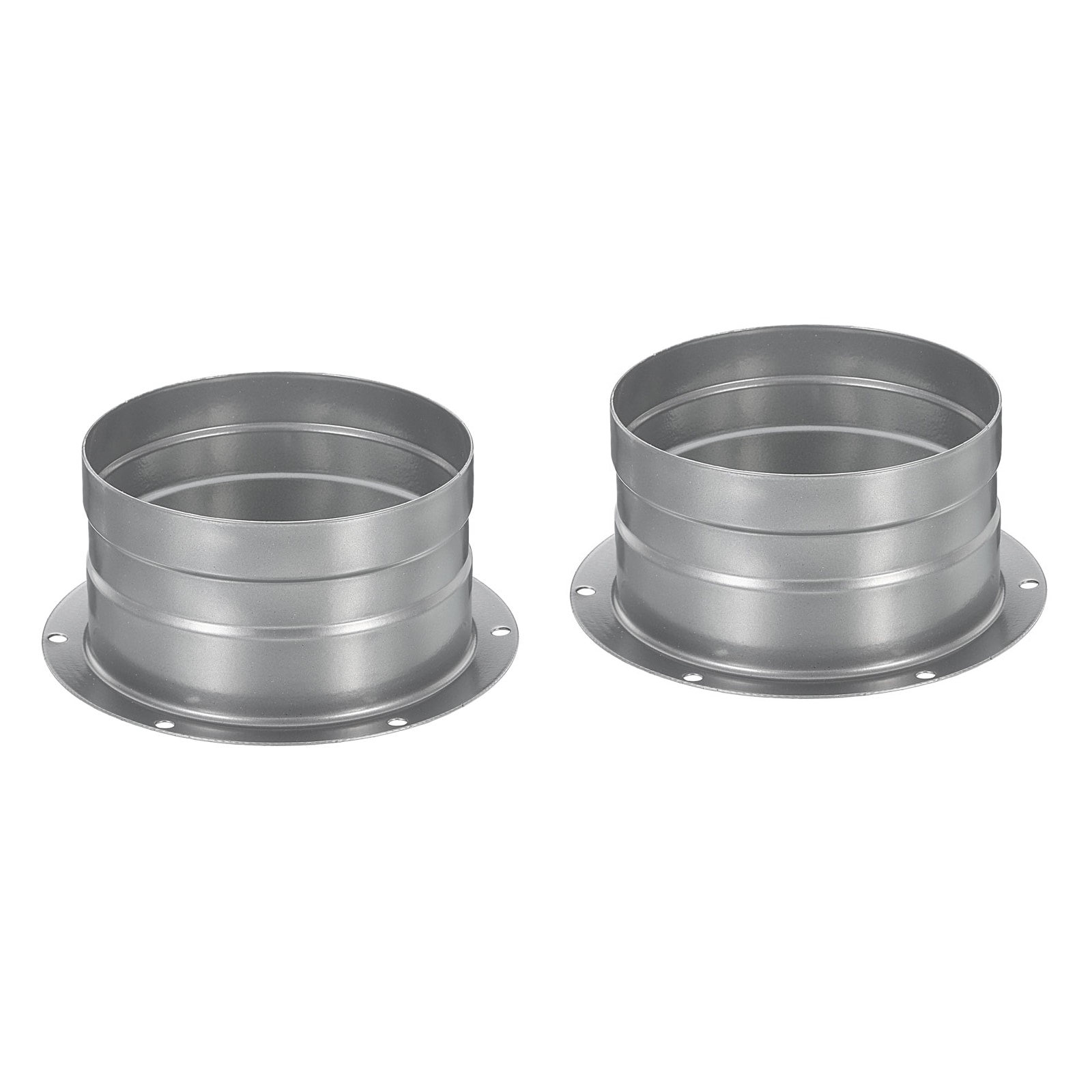 PATIKIL 4 Inch Duct Connector Flange 2 Pack Metal Straight Pipe Exhaust ...
