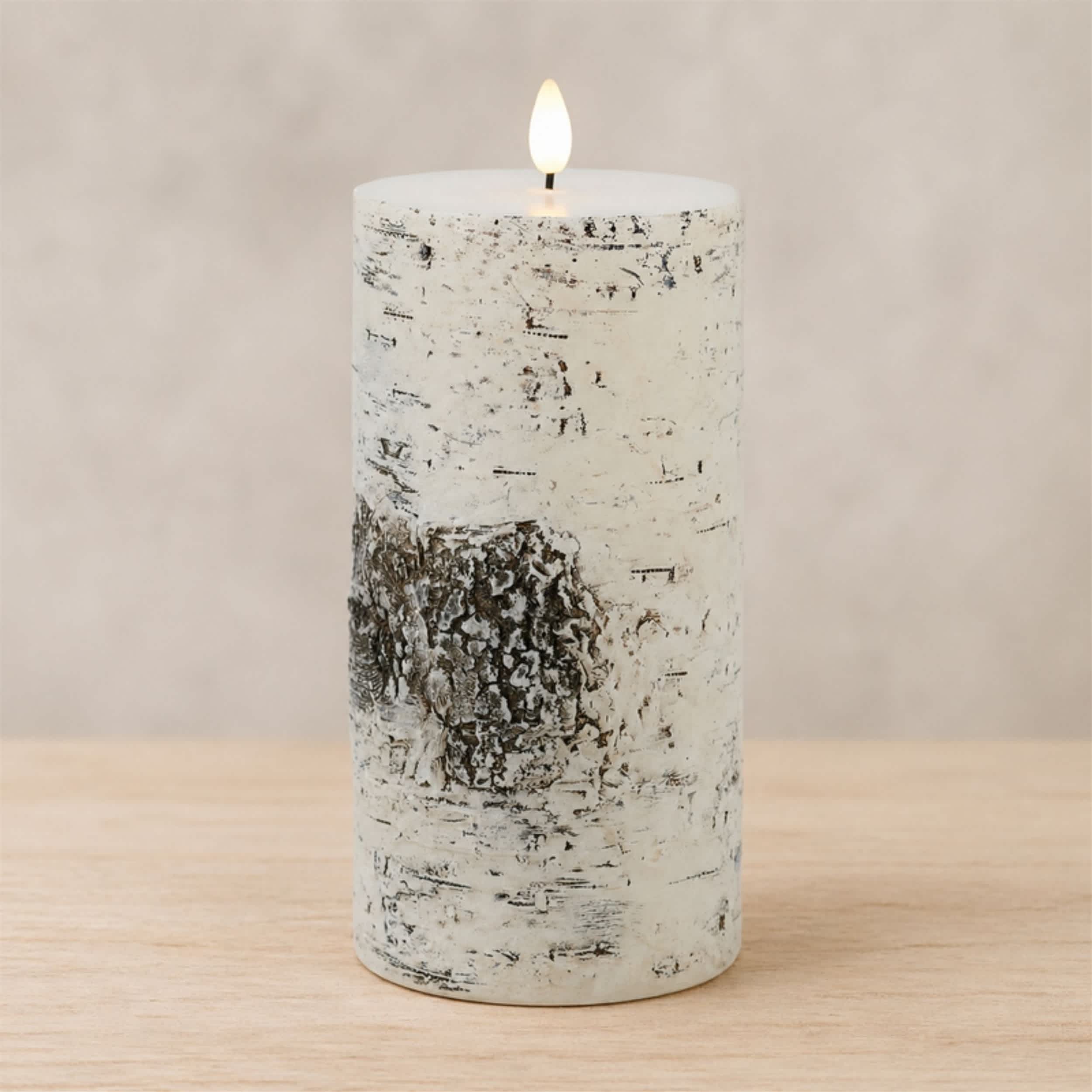 Melrose International FIA Wick Birch Design Pillar Candle (Set of 2) in ...
