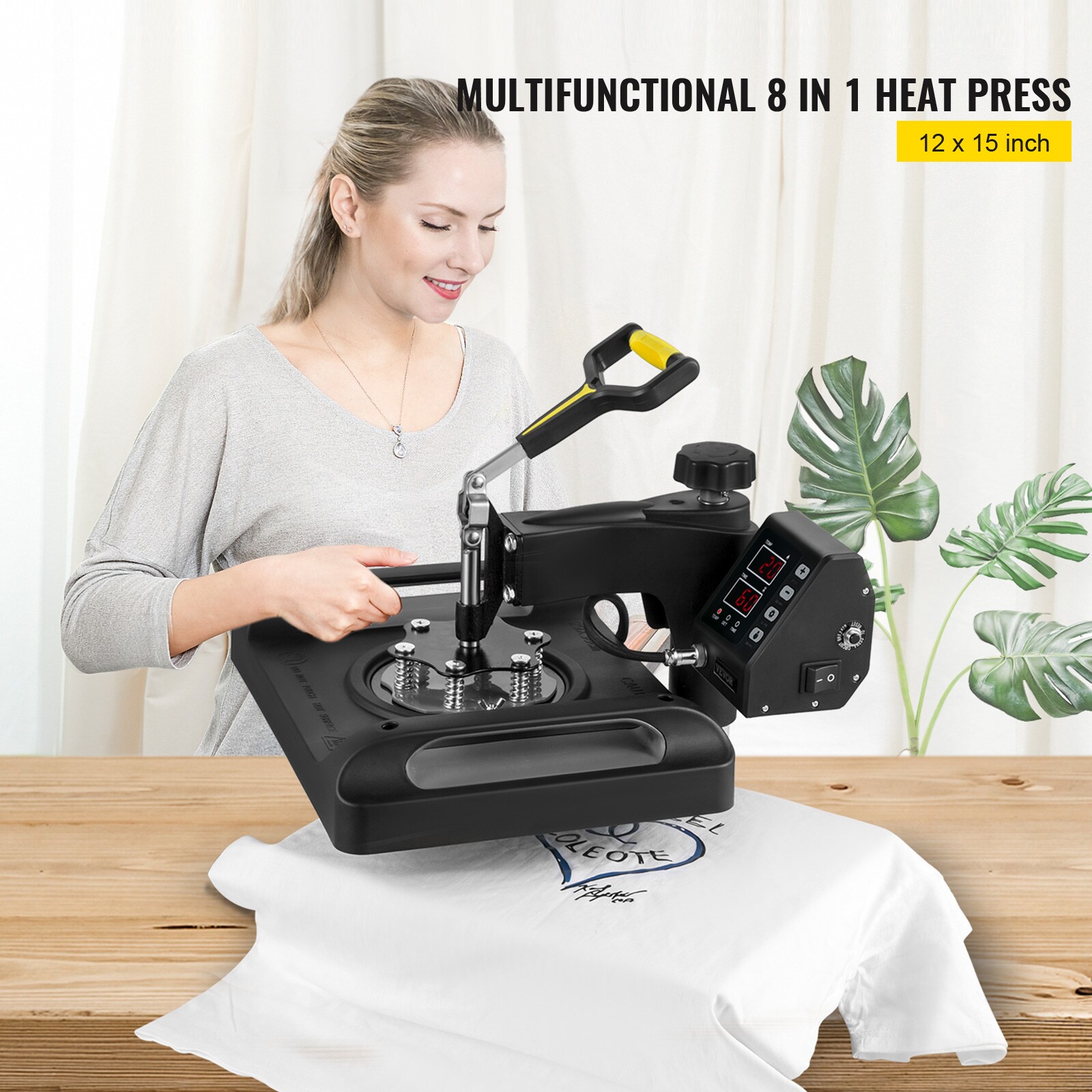 VEVOR 110V 12"X15" Heat Press Machine Aluminum Heat Press in the ...