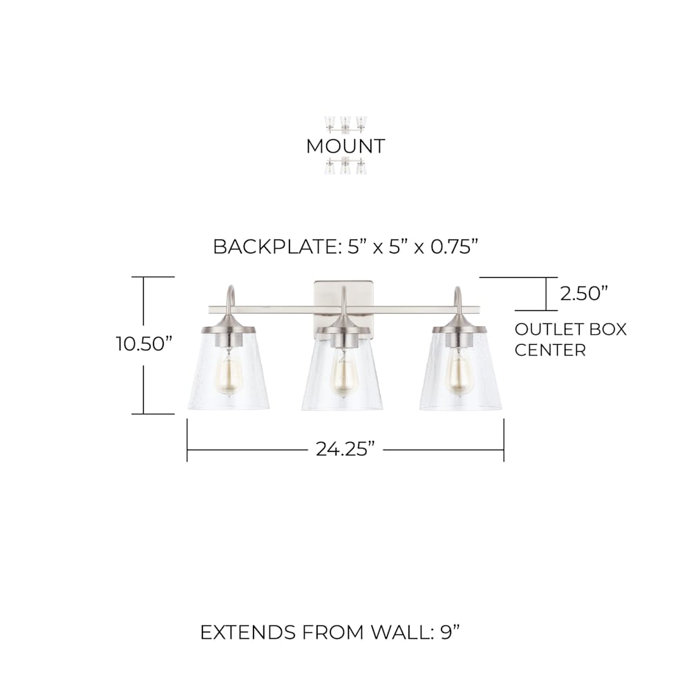 Capital Lighting 139132496 3 Light 1012 Inch Tall Bathroom Vanity Light ...