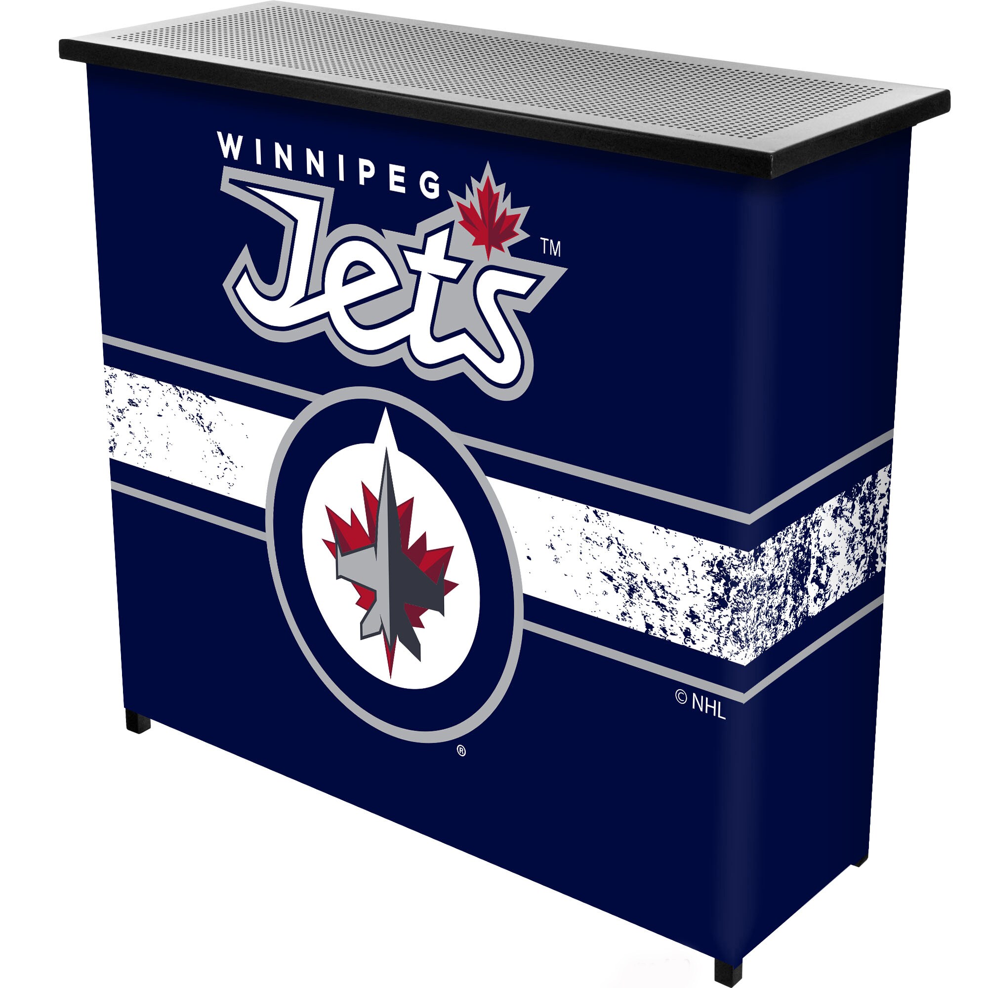 Trademark Gameroom Winnipeg Jets Logo 2-Shelf Portable Bar at Lowes.com