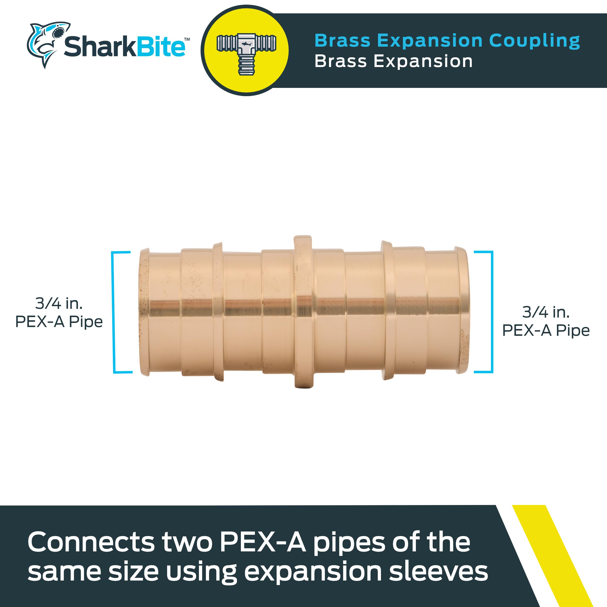 SharkBite 3/4 Inch Expansion Coupling for PEX-A Pipe Brass Plumbing ...