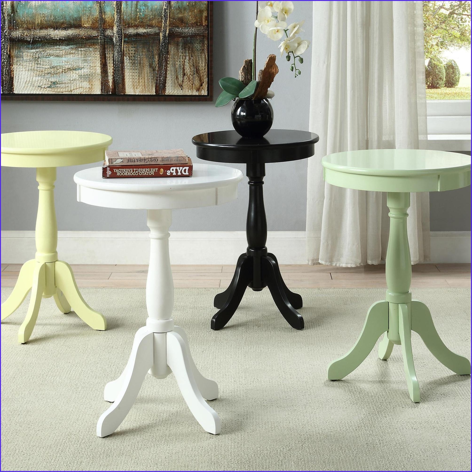 Watnature Light Yellow Cottage Style Coffee Table with Turned Pedestal ...