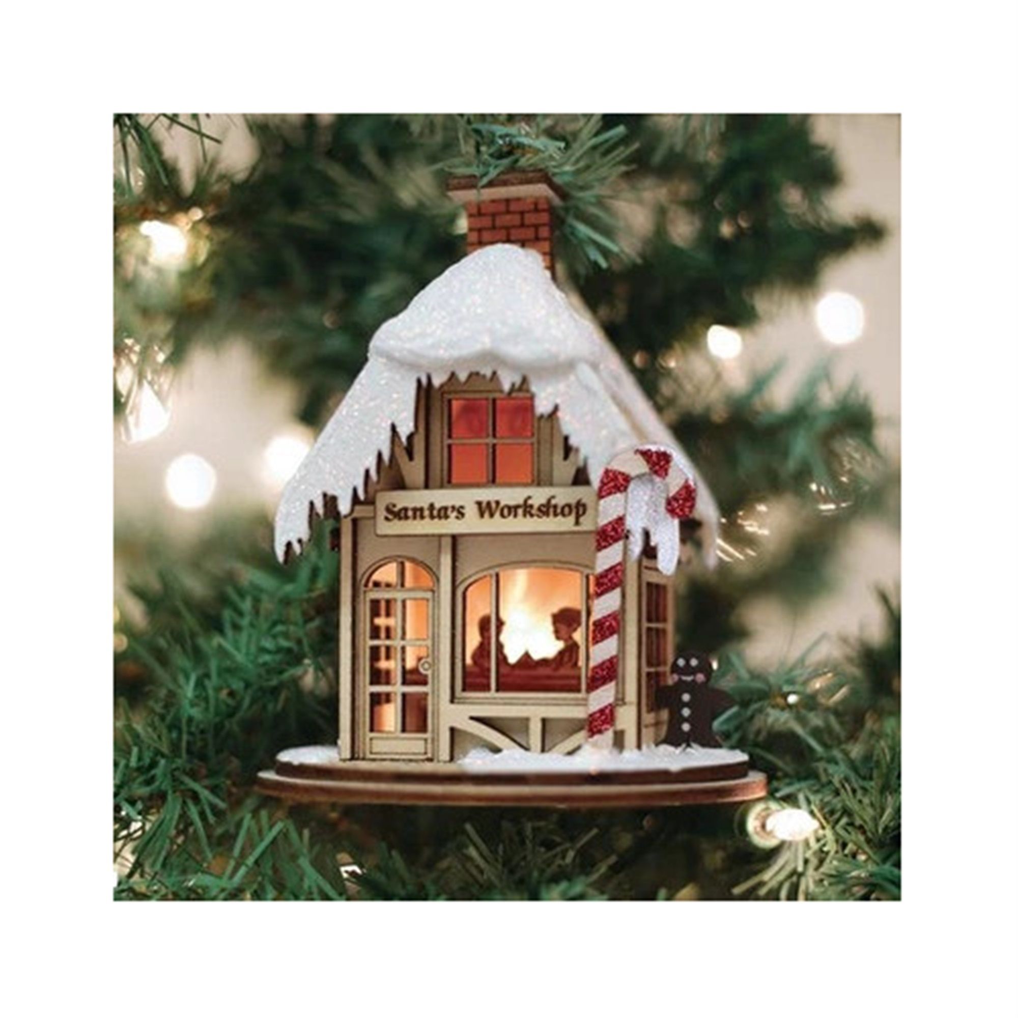 Old World Christmas Ginger Cottages Wooden Ornament - Santa's Workshop ...