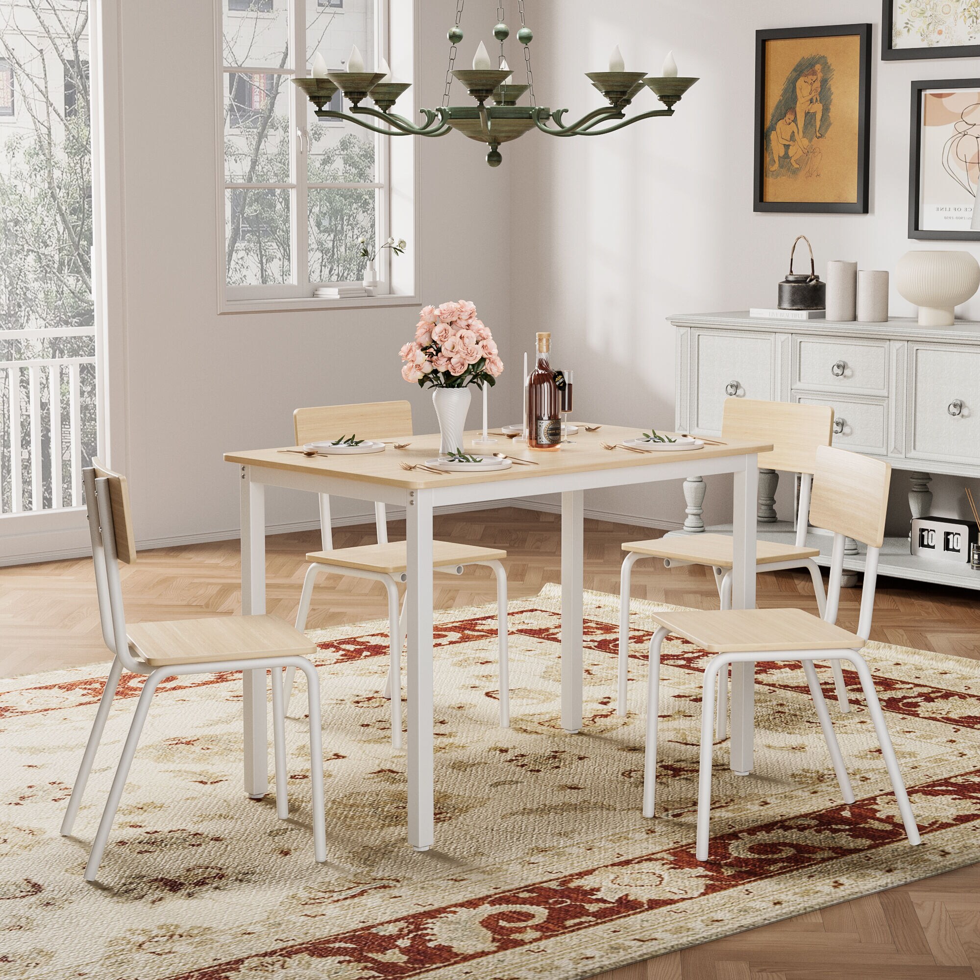 JEAREY Oak Small Space Dining Room Set with Table (Seats 4) in the ...
