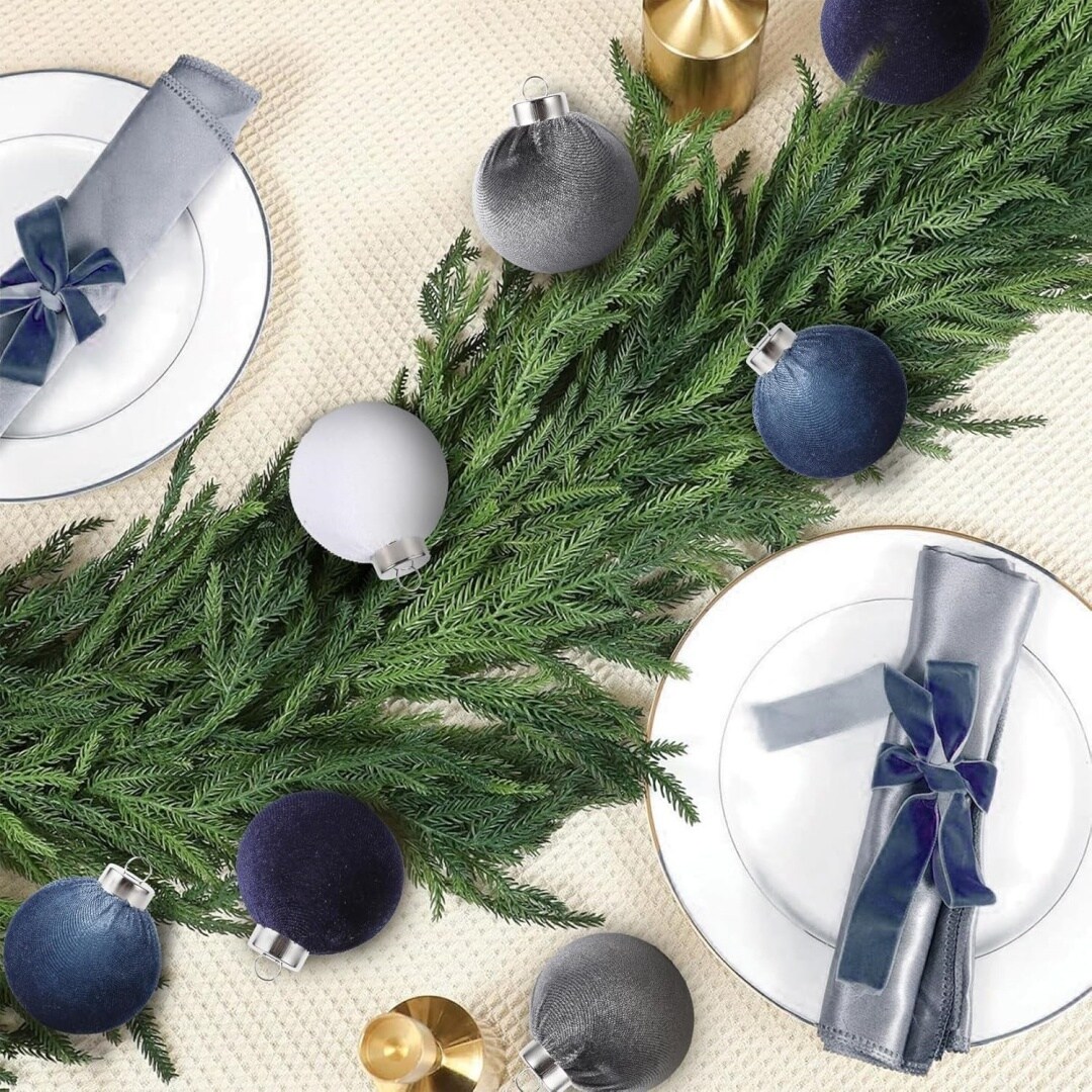 Garvee 25PCS 6 cm Velvet Christmas Ornaments Balls Set Decor for Xmas ...