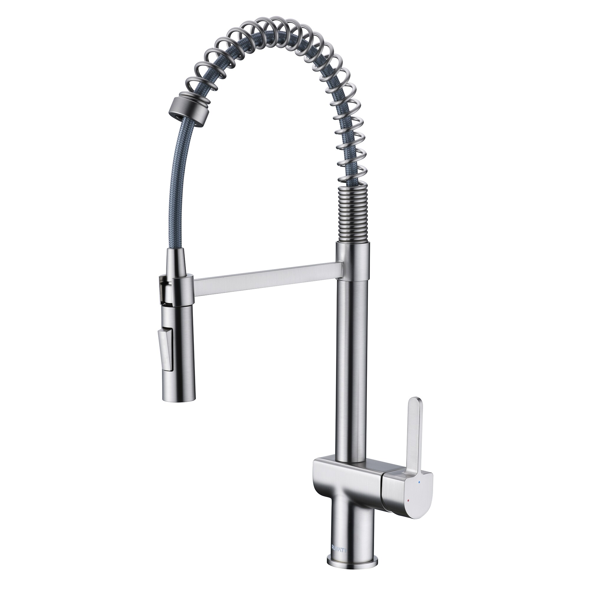 Ruvati Stainless Steel Single Handle Deck-mount Pull-down Kitchen ...
