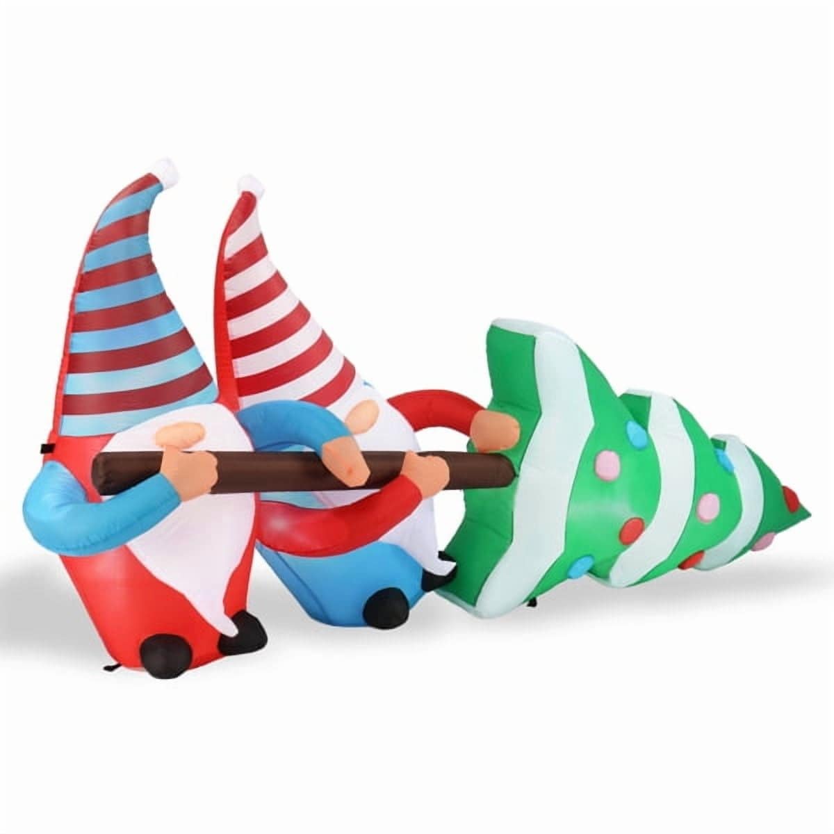 Kazeila 3.7FT Christmas Inflatable Decoration Cute Gnomes Pulling ...