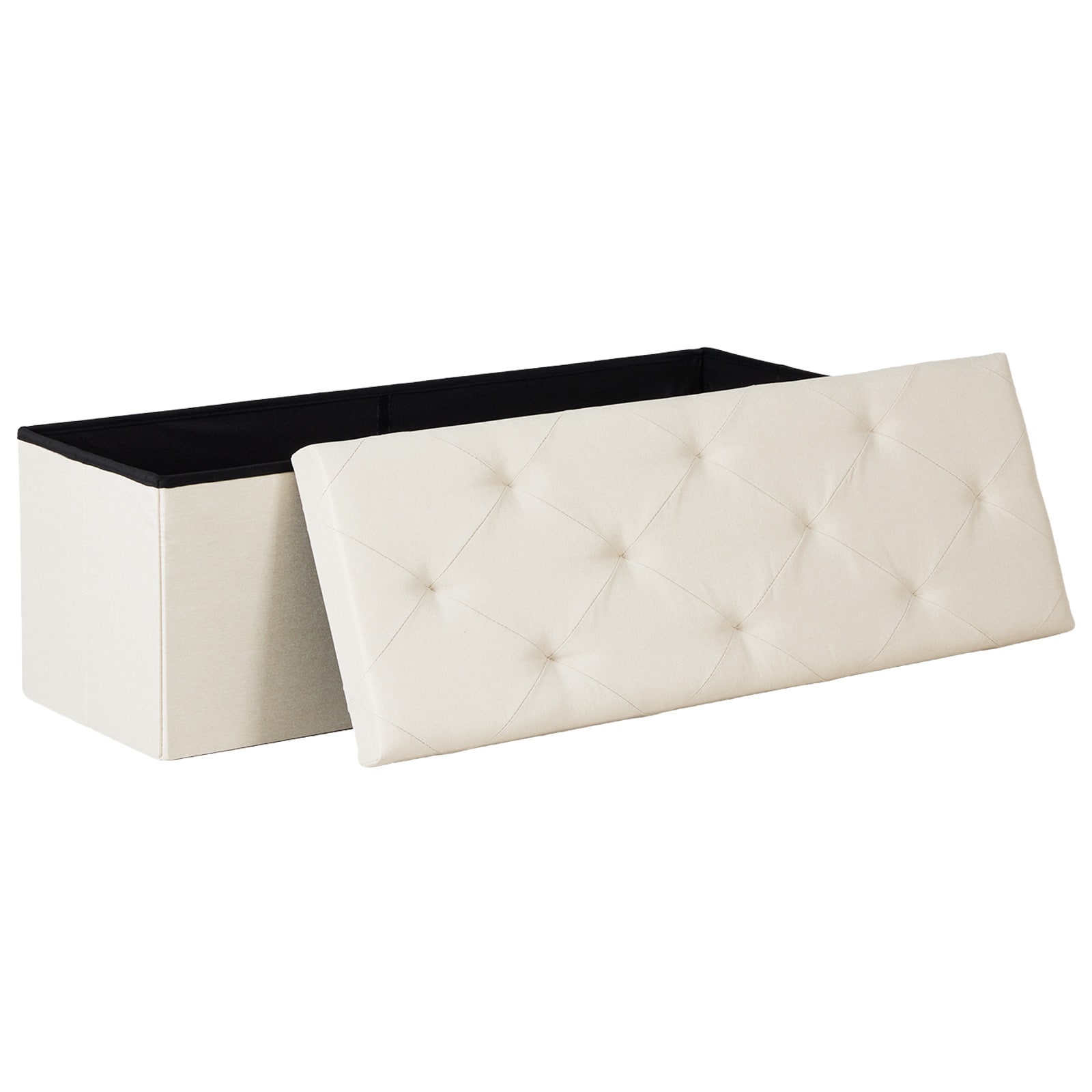 OOU 43 Inch Storage Ottoman Bench with Seat Cushion Large Capacity ...