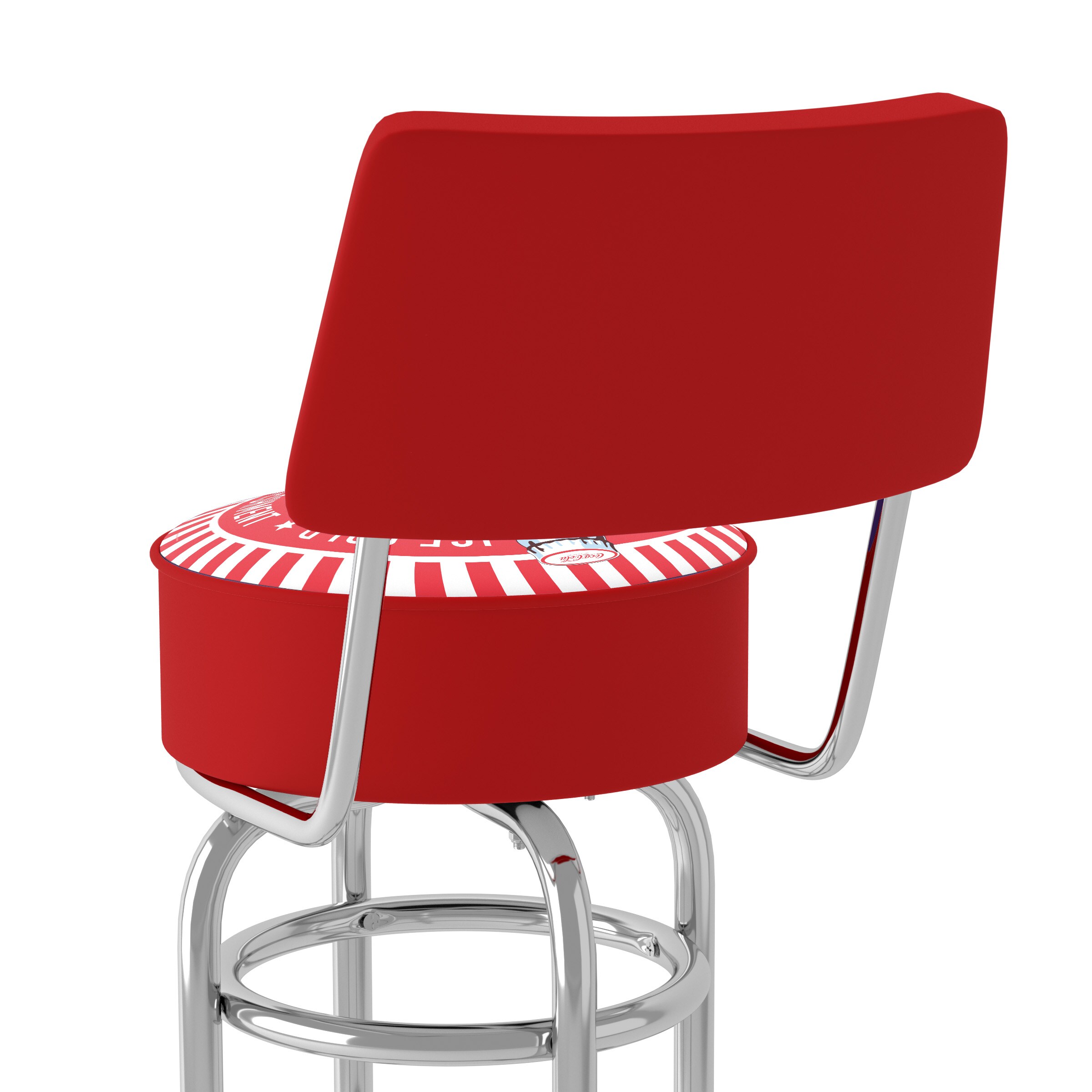 Trademark Gameroom Bar Stools with Backs Red 5-in H Bar height Swivel ...
